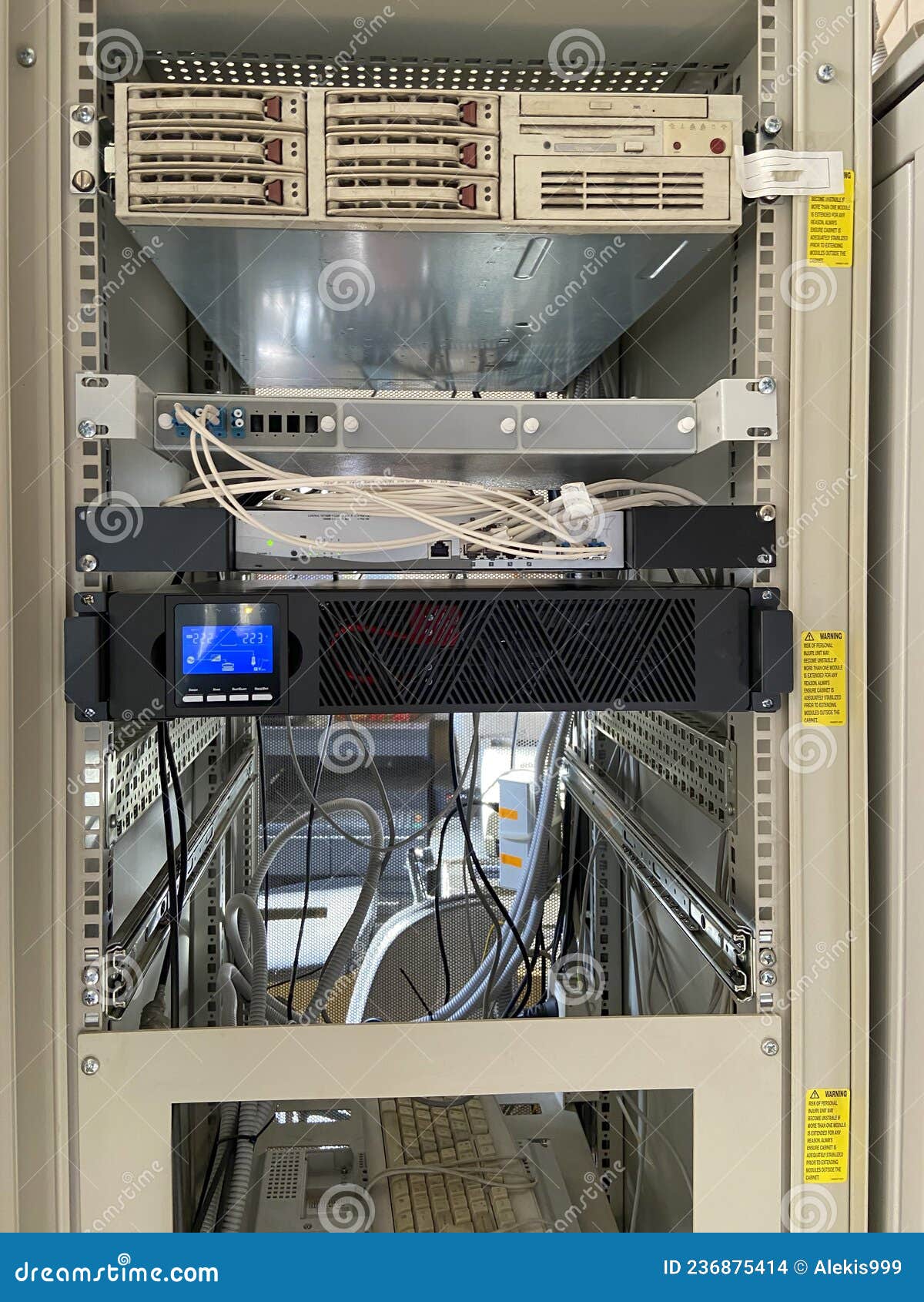 Close-up of Panels in Server Communication. Data Center Stock Photo ...