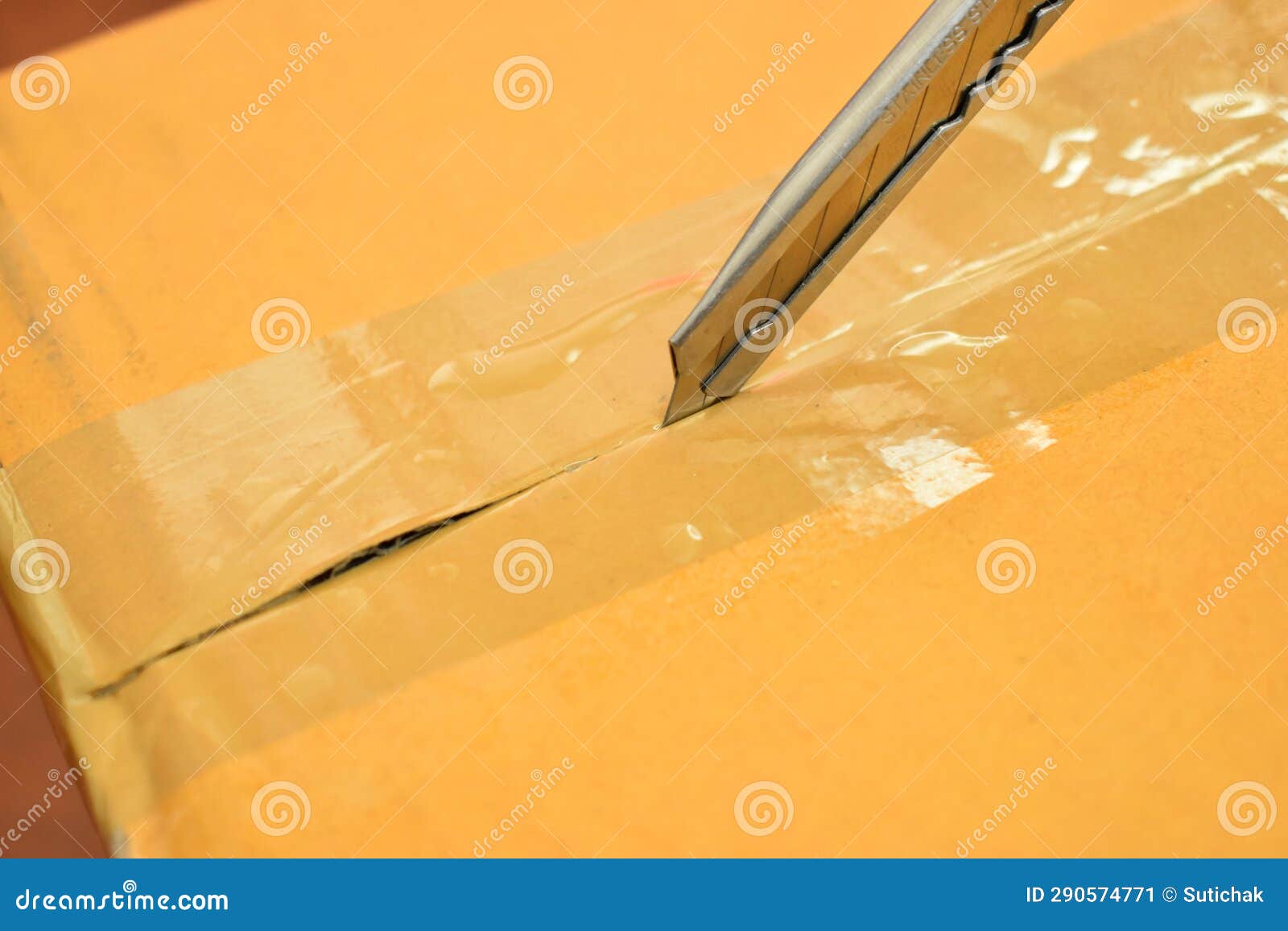 Paper Box Packaging with Sharp Knife, Packaging Industry Stock Image ...