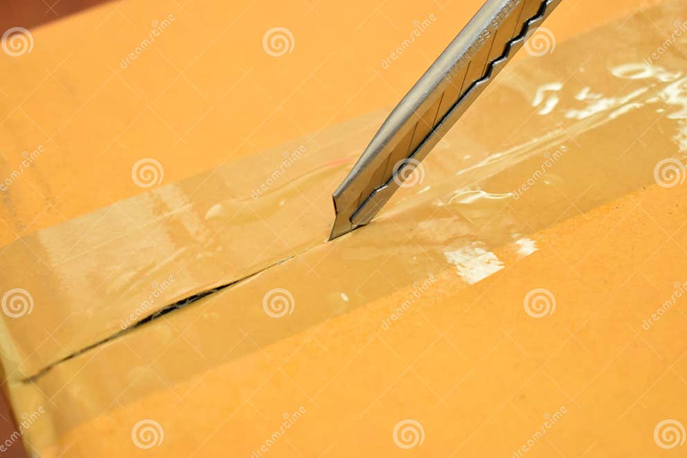 Paper Box Packaging with Sharp Knife, Packaging Industry Stock Image ...