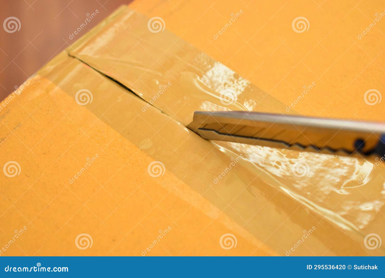 Paper Box with Sharp Knife, Packaging Industry Stock Photo - Image of ...