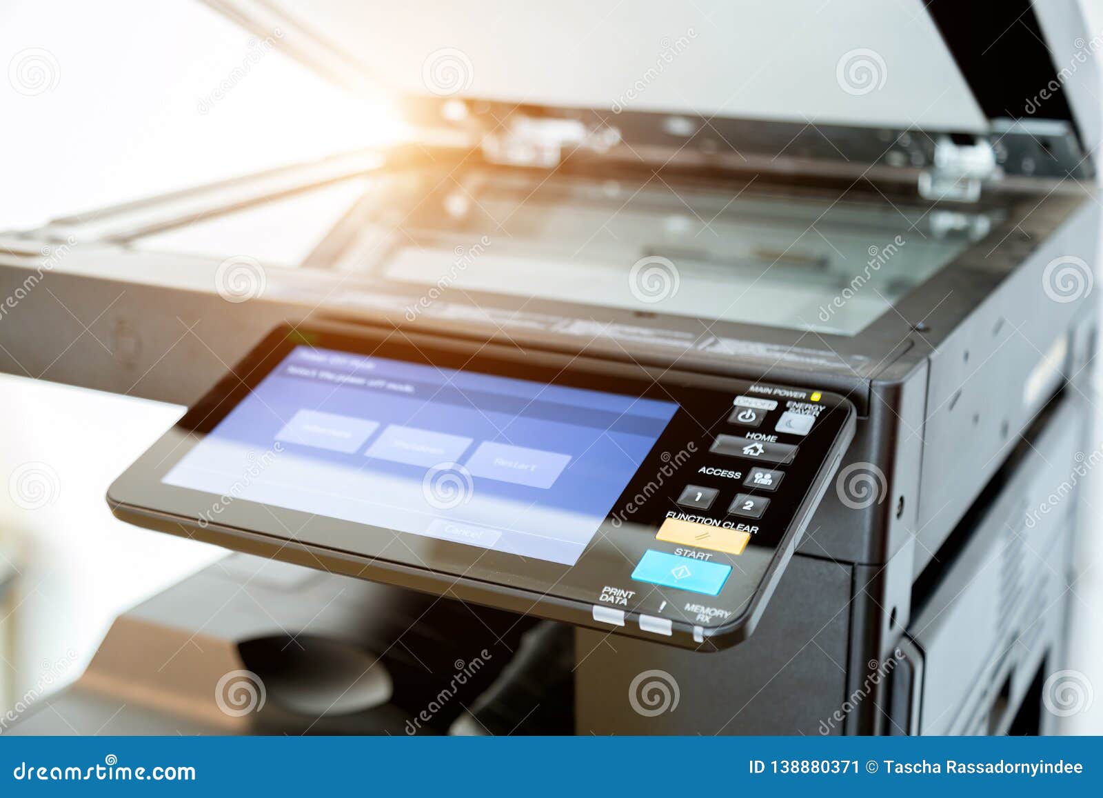 Close Up Paper Sheets on the Printer in Office Room Stock Image - Image ...
