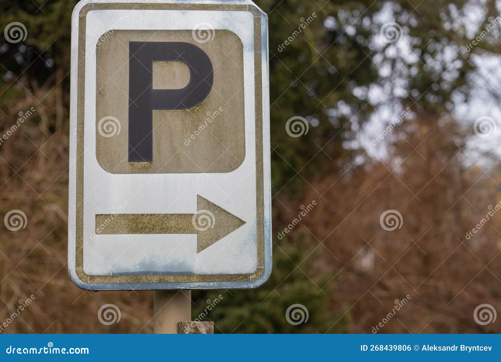 Close-up at Parking Sign in the Public Parking Area Stock Photo - Image ...
