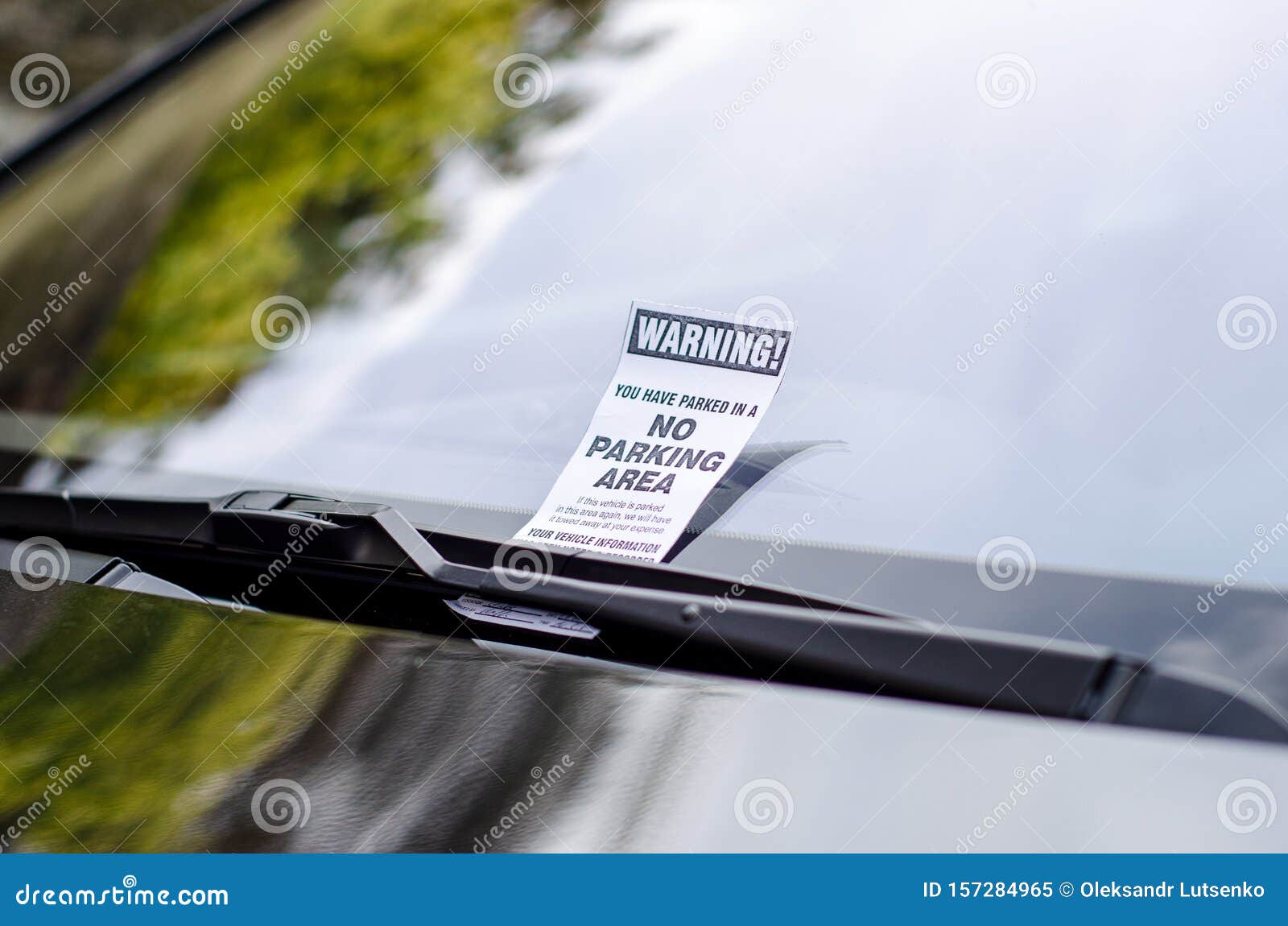 Close-up of Parking Ticket on Car`s Windshield Stock Image - Image of ...
