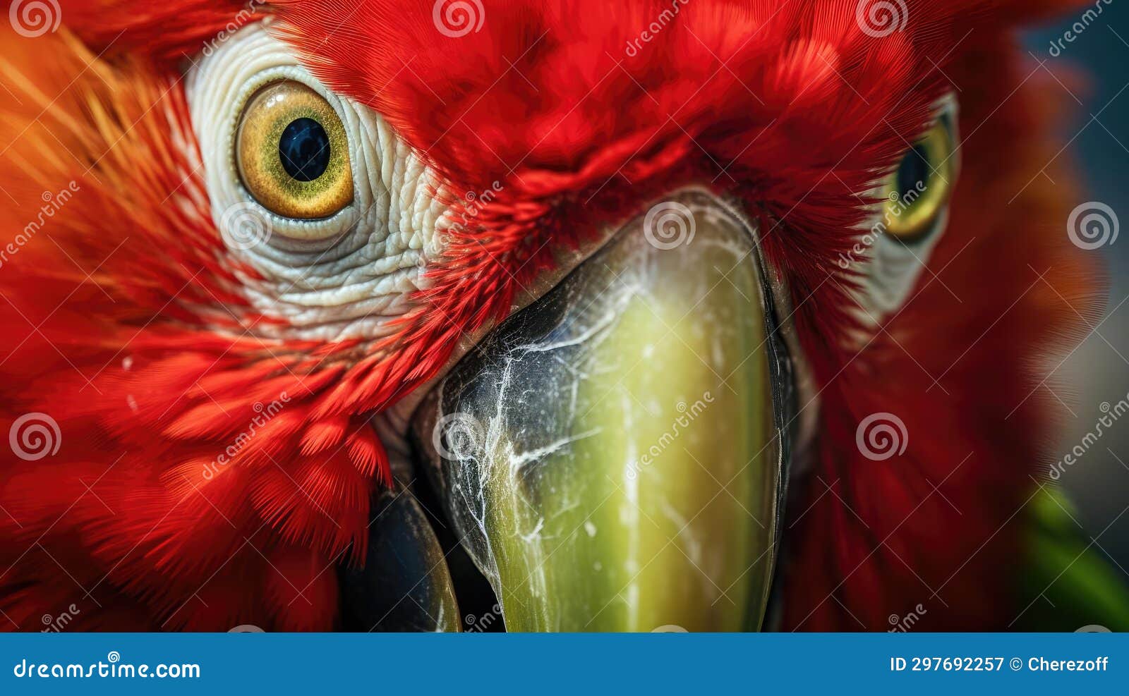 Close-up of parrot face stock illustration. Illustration of close ...