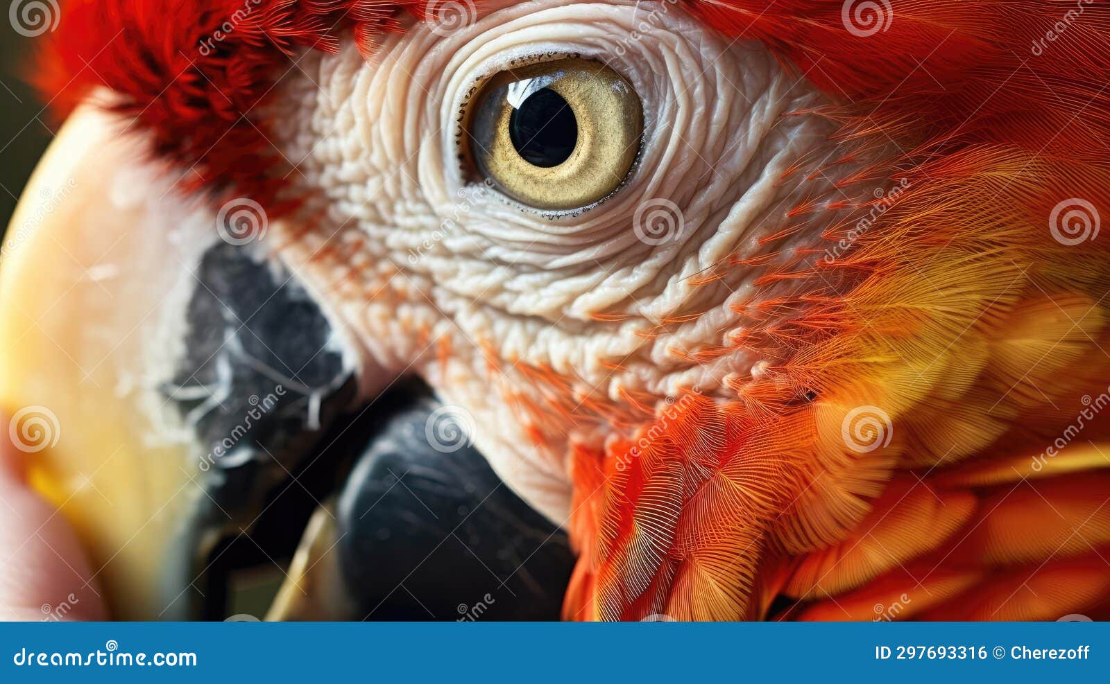Close-up of parrot face stock photo. Image of feather - 297693316