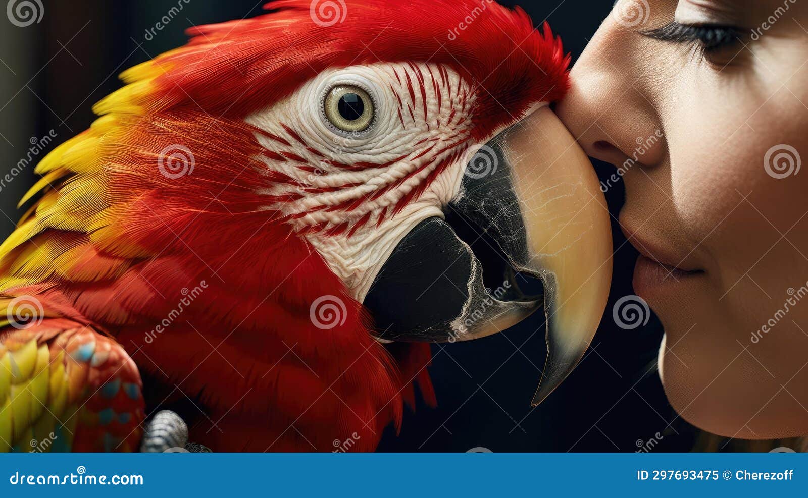 Close-up of parrot face stock image. Image of nature - 297693475