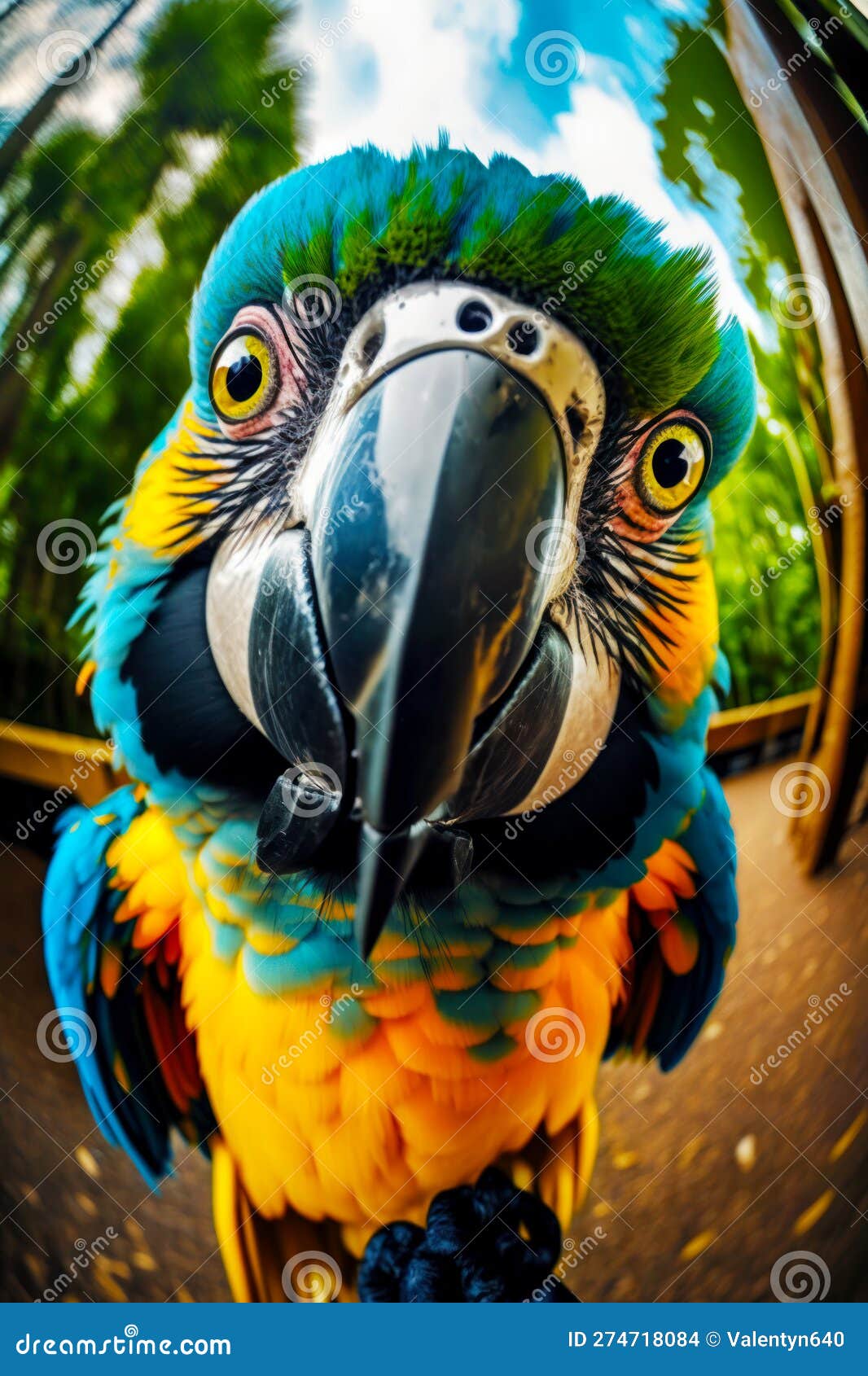 Close Up of Parrot with Mirror in it S Back. Generative AI Stock Photo ...