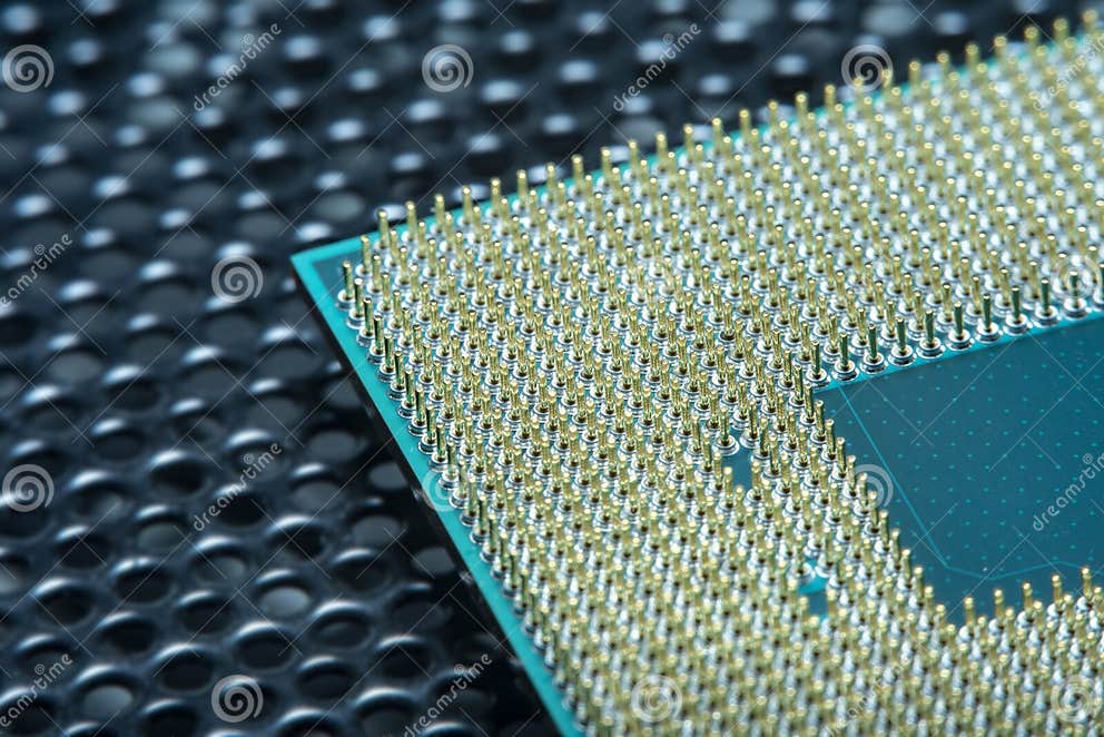 Close-up of a Part of a Microprocessor in Soft Focus Stock Photo ...
