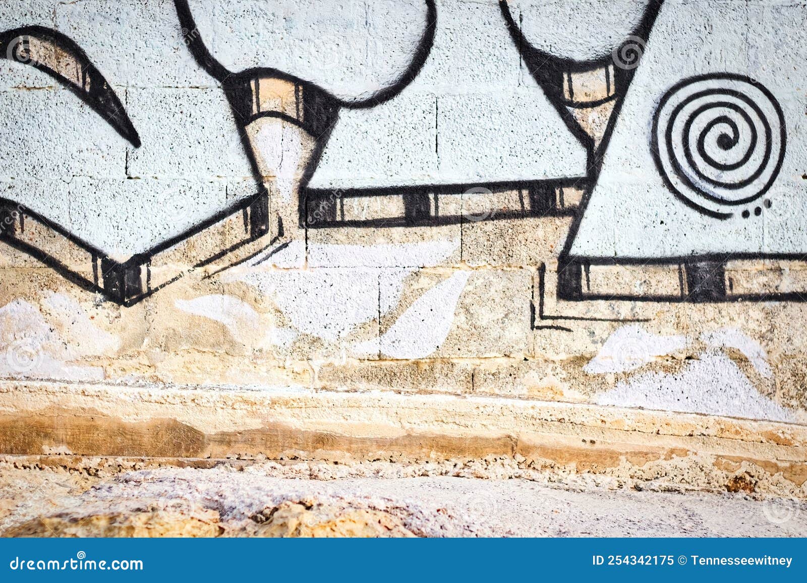 Close-up of Part of Some Graffiti Painted on an External Rough Wall ...