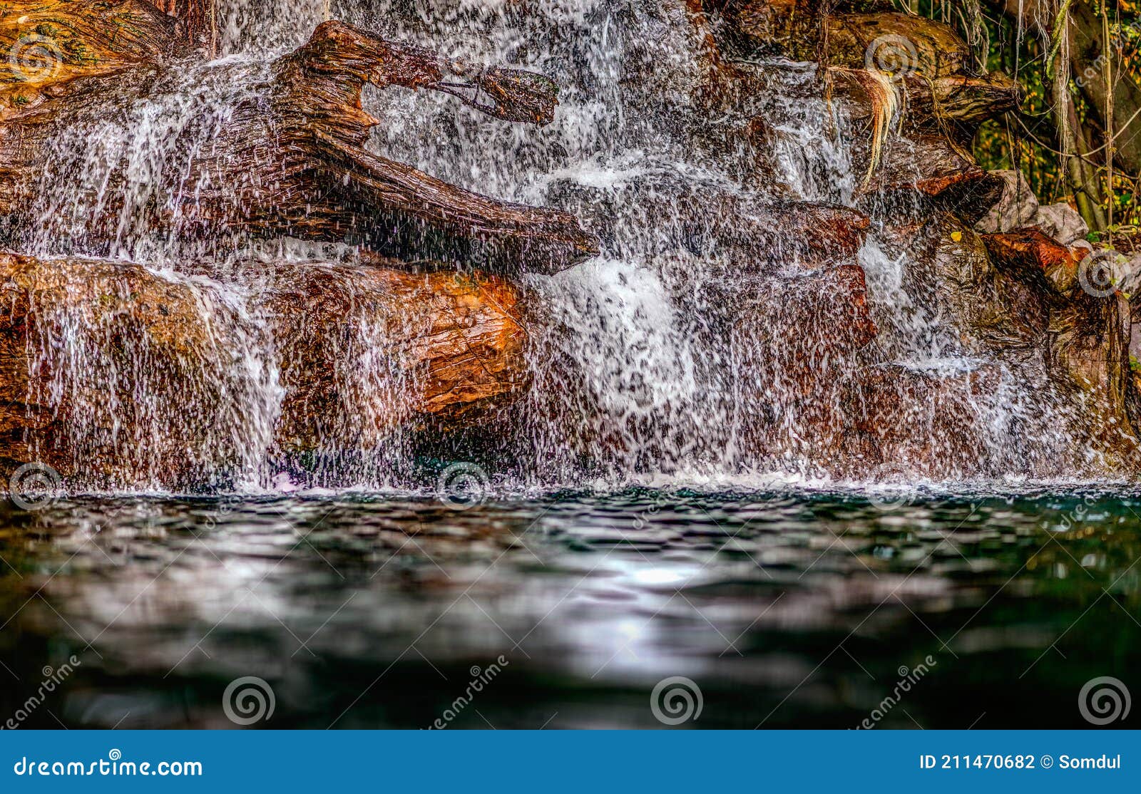 Close Up Part of Waterfall at the Base of the Waterfall, Water and ...