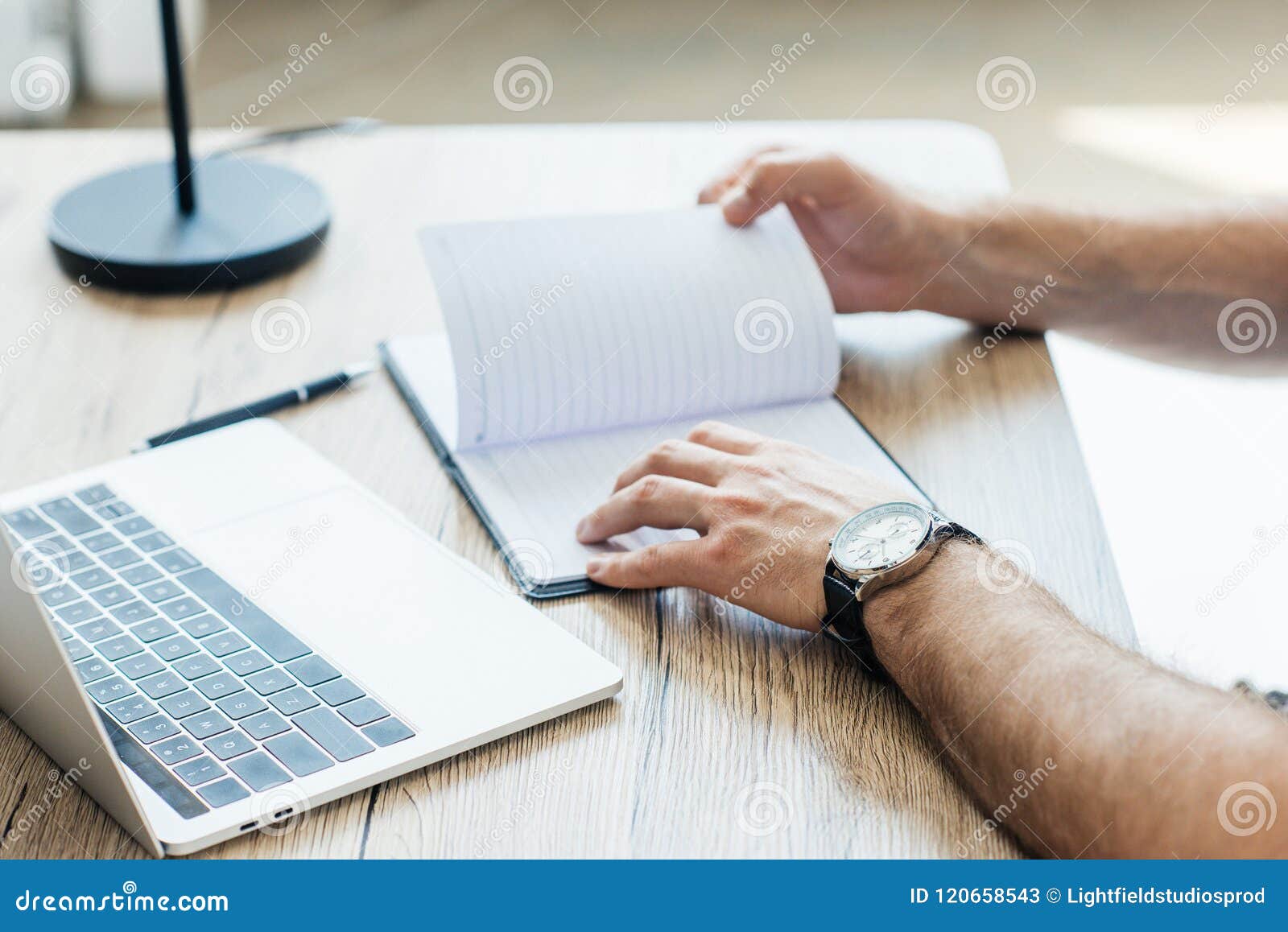 Close-up Partial View of Person Holding Blank Notebook Stock Image ...