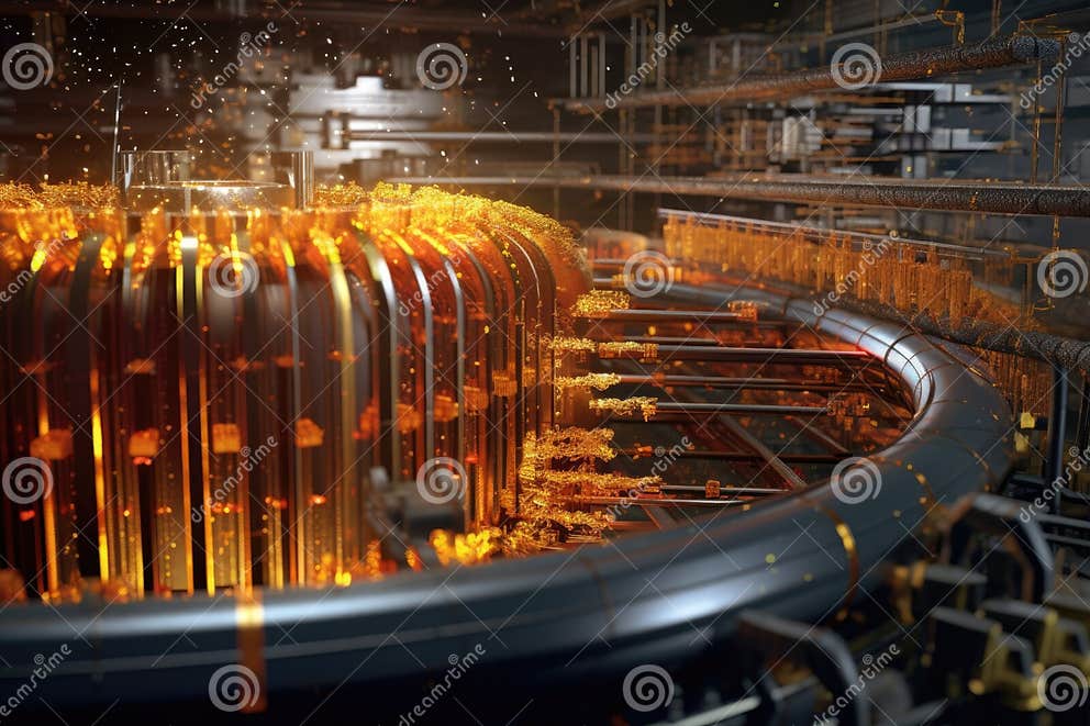 Close-up of Particle Accelerators Inner Structure Stock Illustration ...