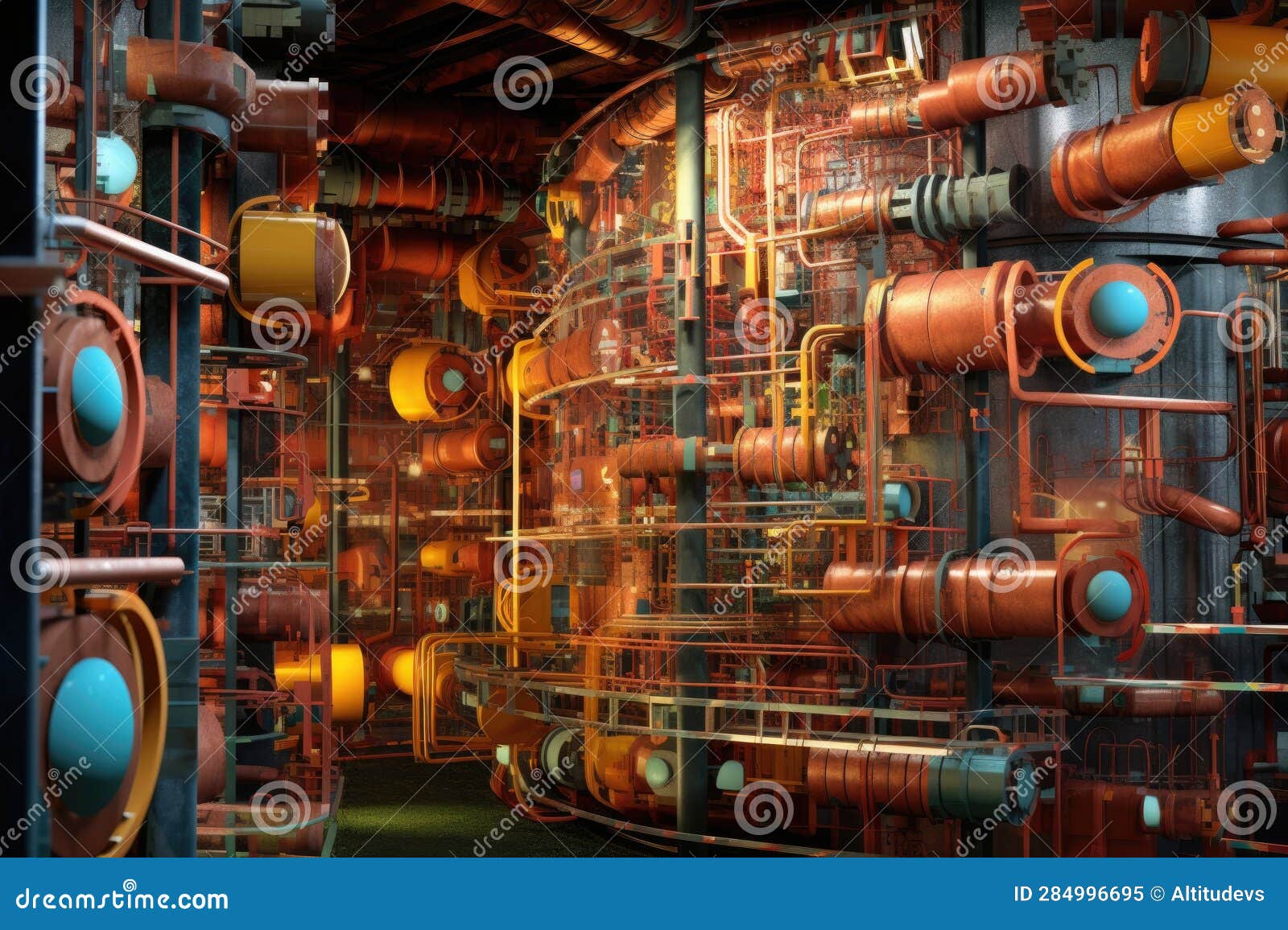 Close Up Of Particle Accelerators Inner Structure Stock Illustration Illustration Of