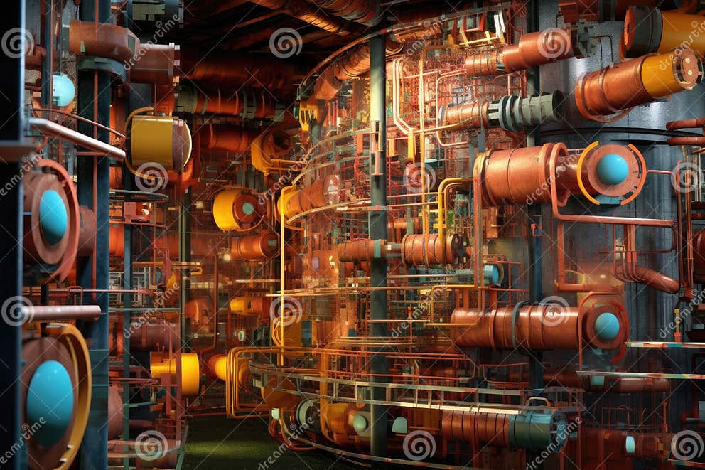 Close-up of Particle Accelerators Inner Structure Stock Illustration ...