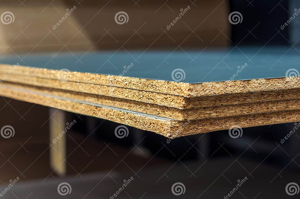 Close-up of Particleboard Sheets with Smooth Surfaces, Stacked for ...