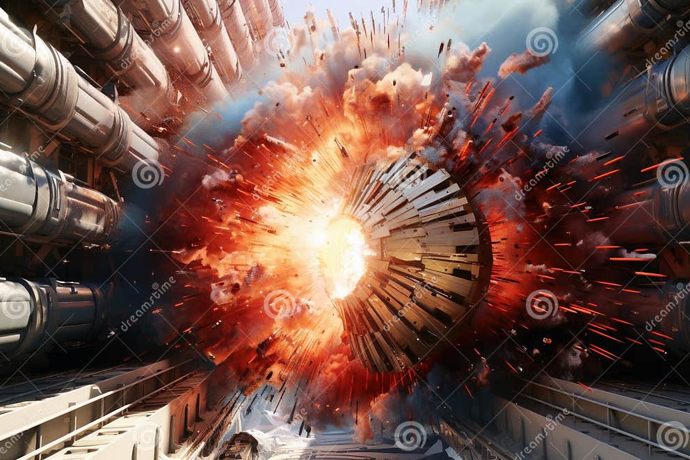 Close Up of Particles Exploding at a Particle Collider Stock Photo ...