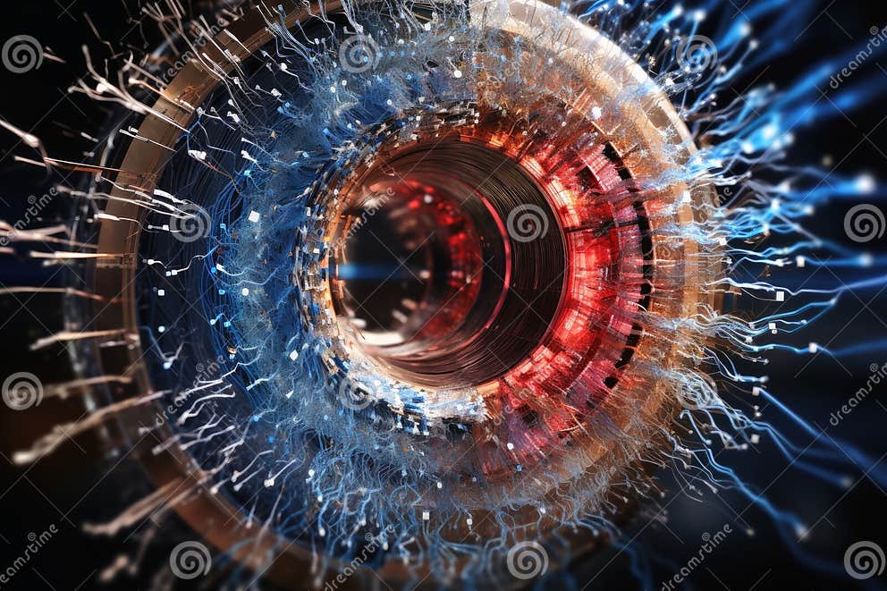 Close Up of Particles Exploding at a Particle Collider Stock Photo ...