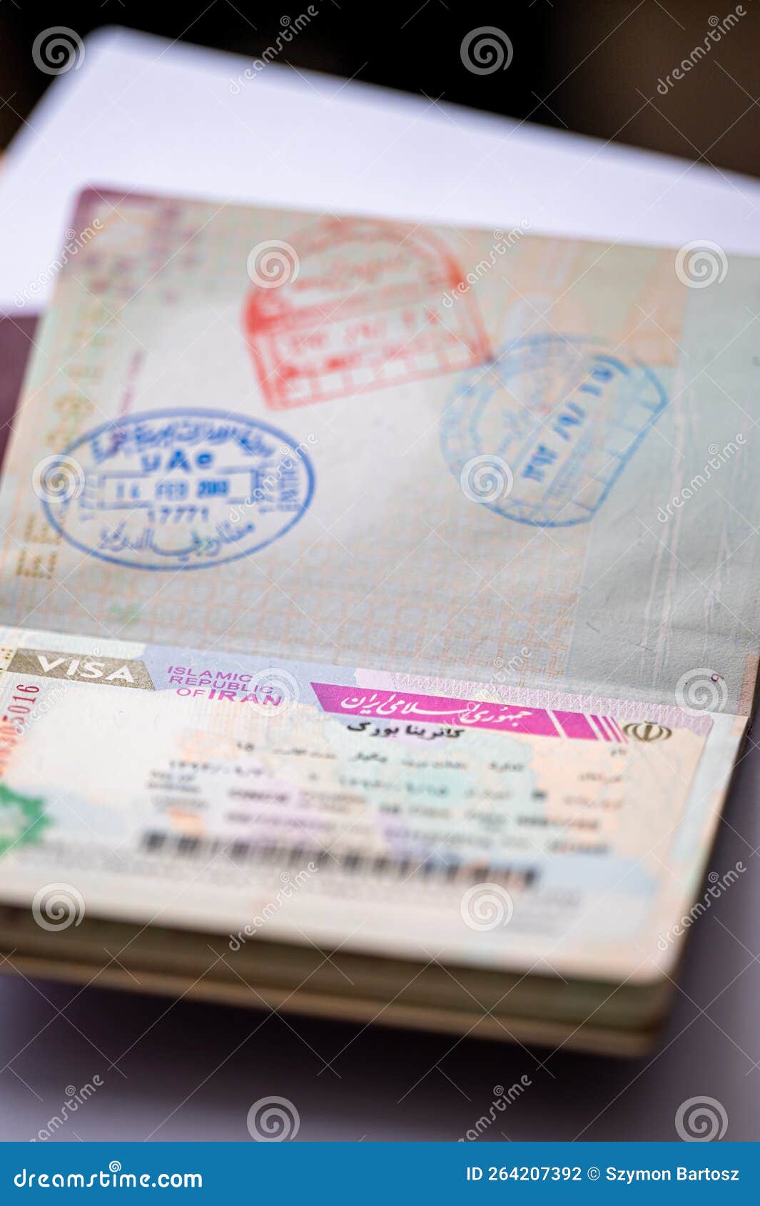 Iranian Visa in the Passport Stock Photo - Image of country, border ...