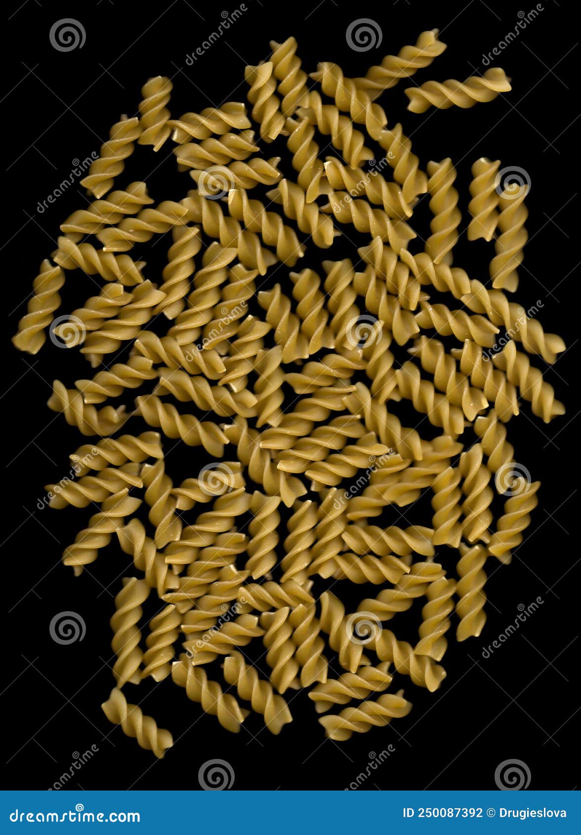 Close-up of Pasta on a Black Background Stock Photo - Image of close ...