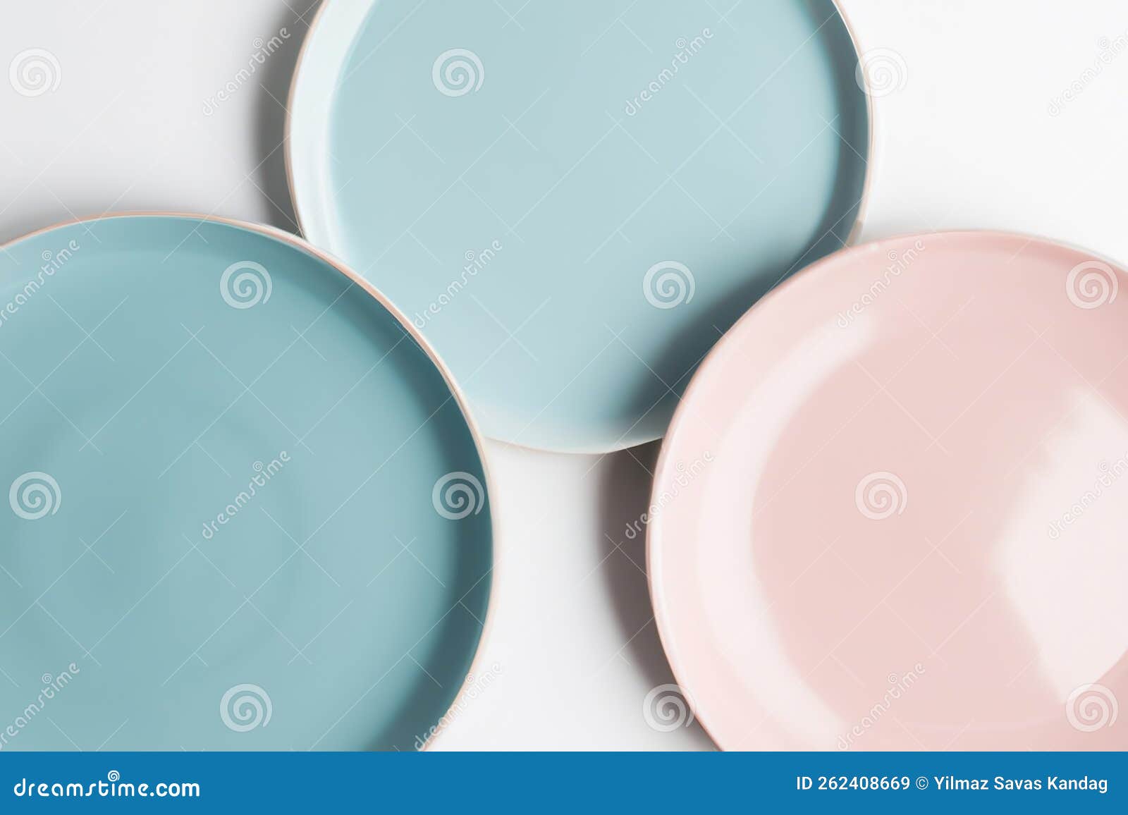 Pastel Color Empty Plates on Background Stock Image - Image of food ...