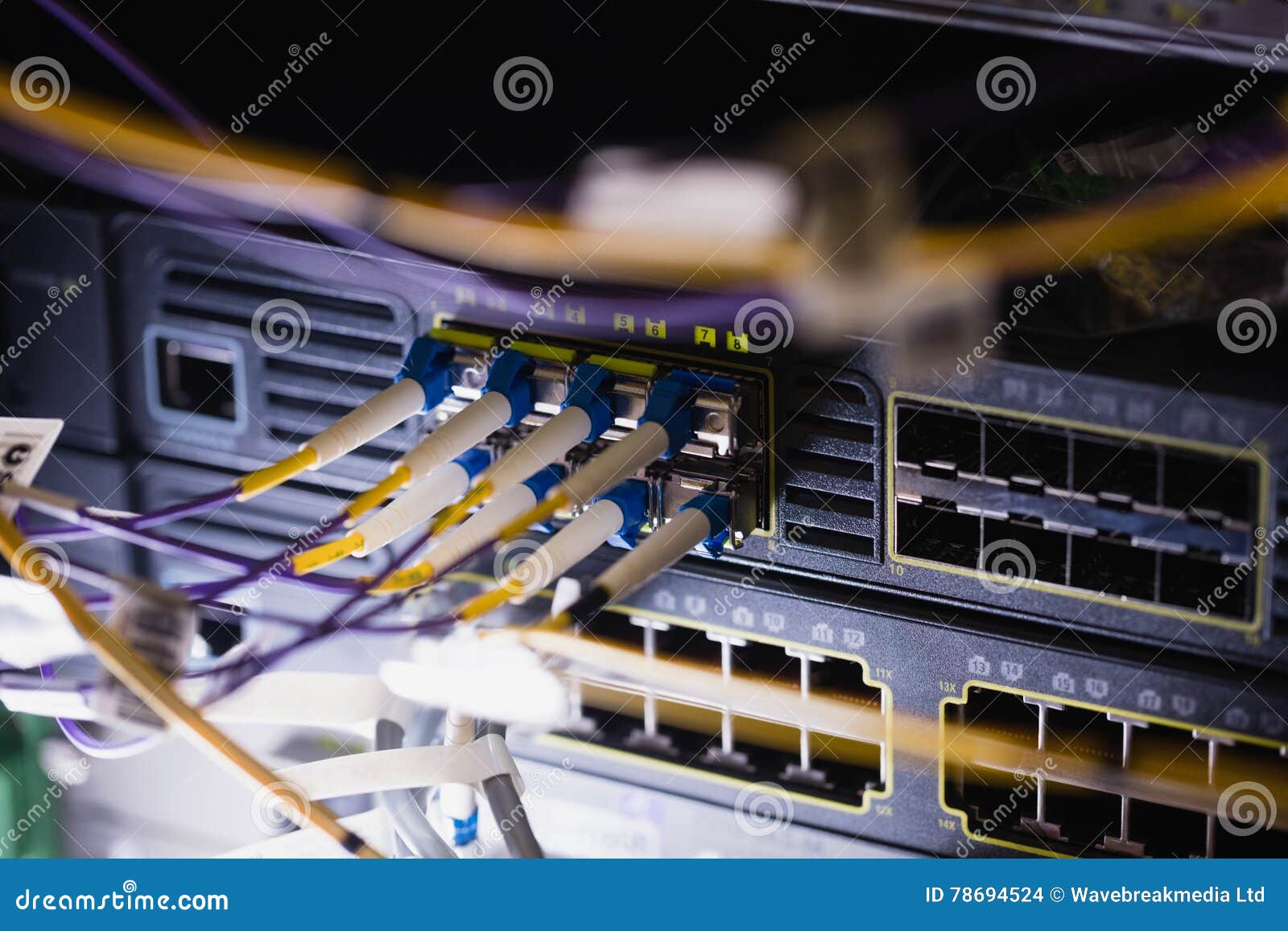 Close-up of Patch Cords Connected in Socket Stock Photo - Image of ...