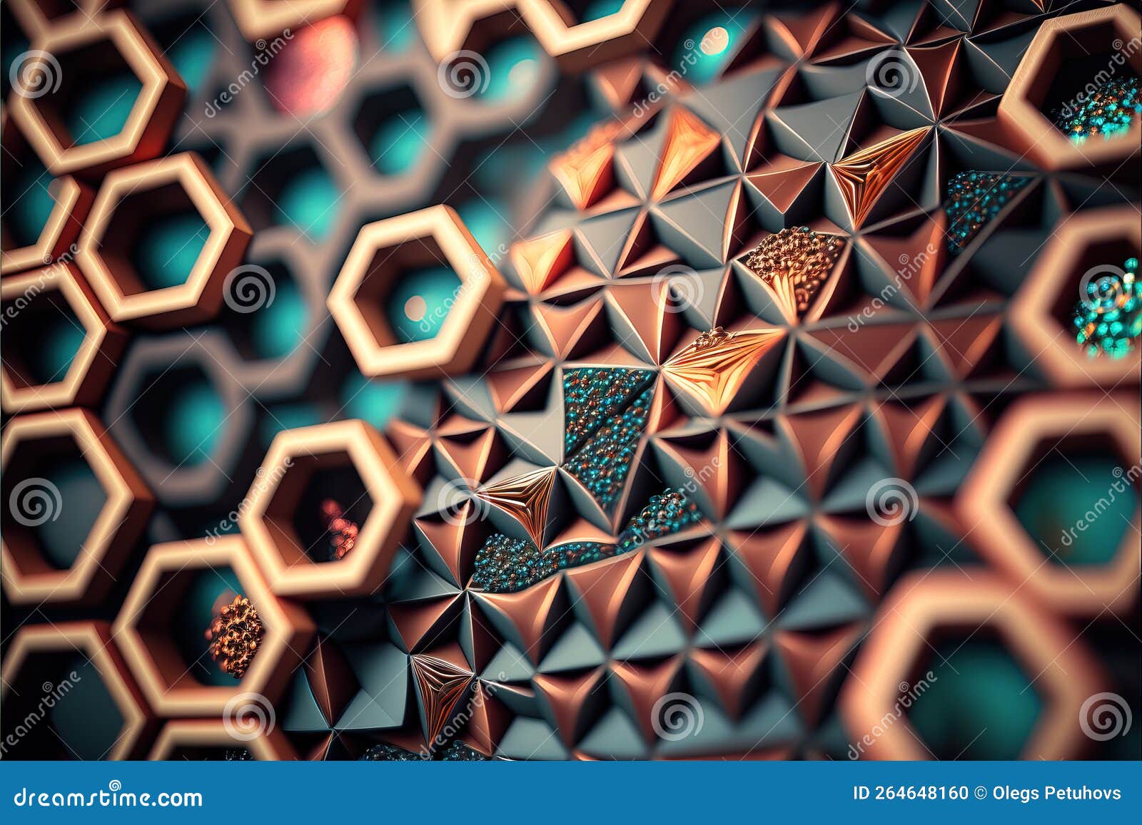 A Close Up of a Pattern Made of Hexagonal Objects with a Blue ...