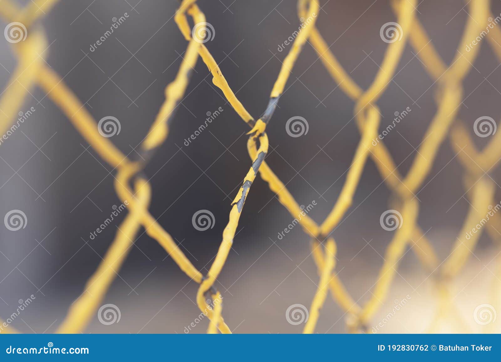 Close Up Pattern Paint Worn Yellow Barb Wire Background Stock Photo ...