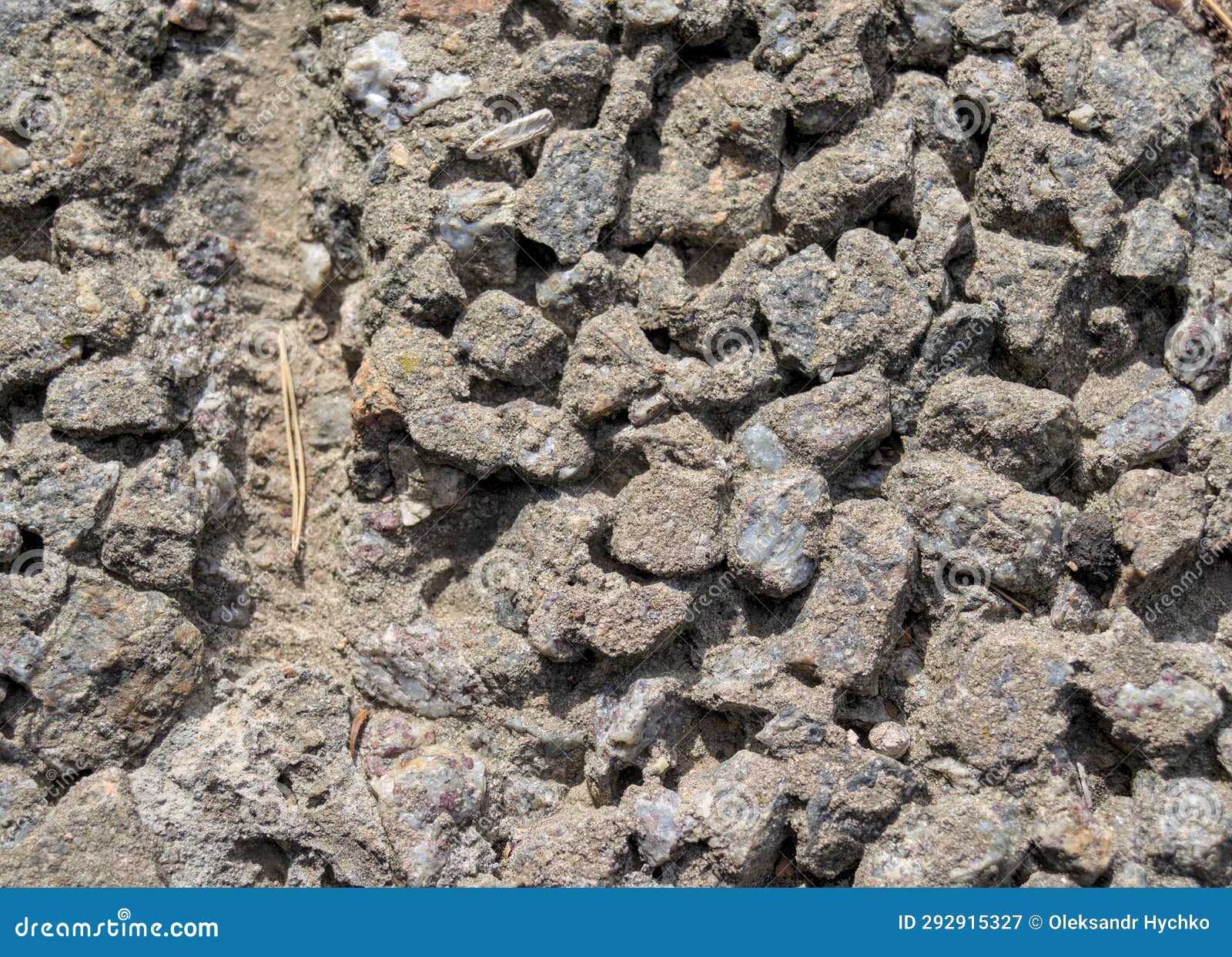 Close Up of a Pattern of Pebbles Laid in Concrete Mortar. Stock Image ...