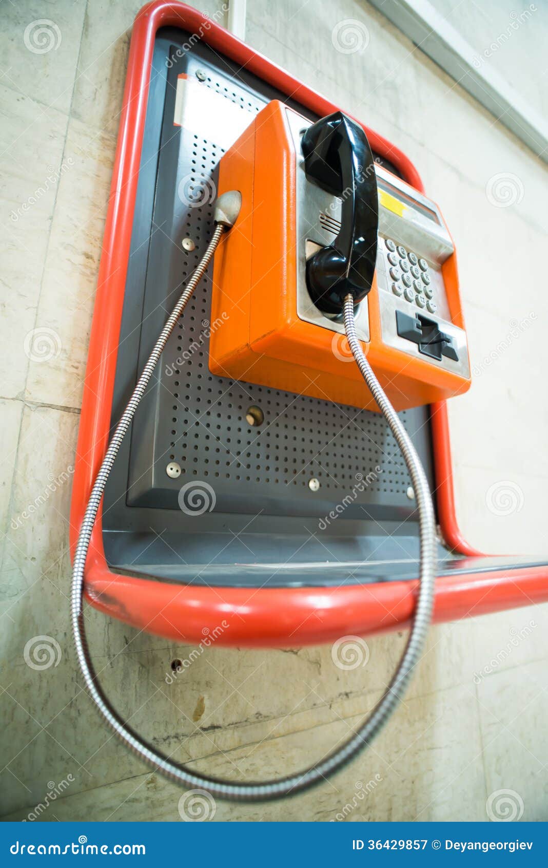Close Up Pay Phone on Stand Stock Image - Image of standing, outside ...