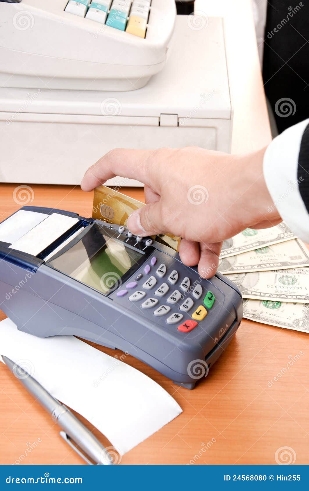 Close up Payment machine stock photo. Image of number - 24568080