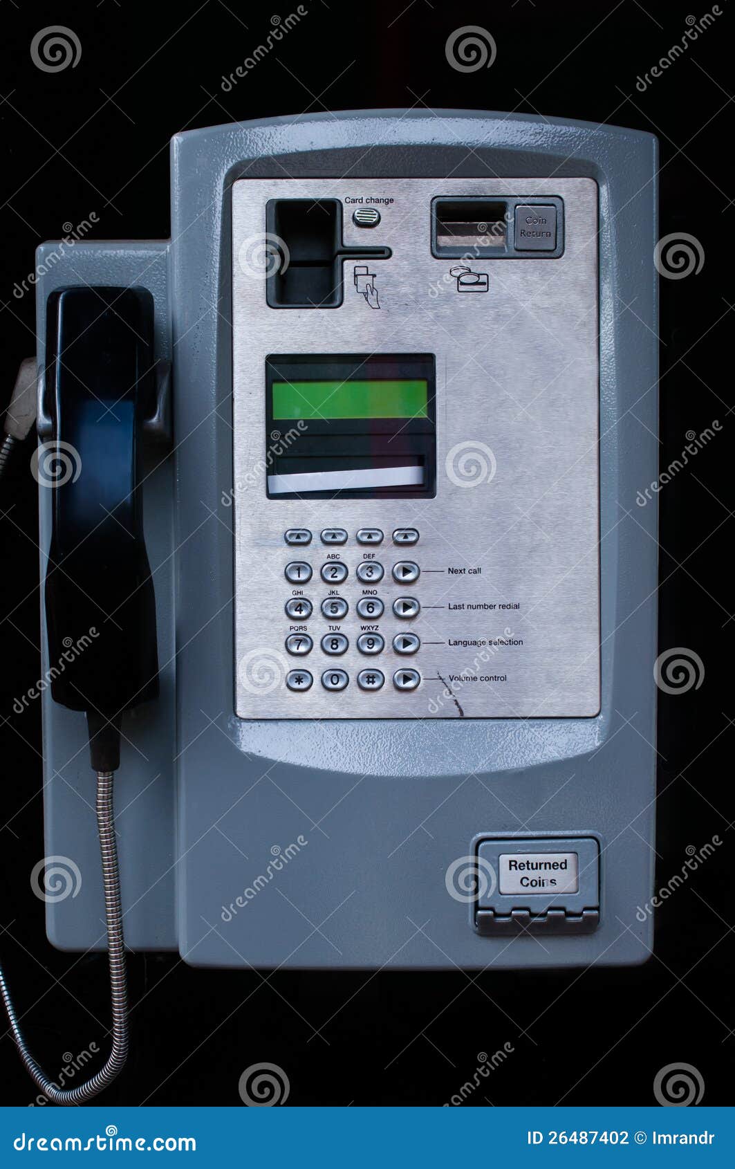 Close up of a Payphone stock photo. Image of cabin, cable - 26487402