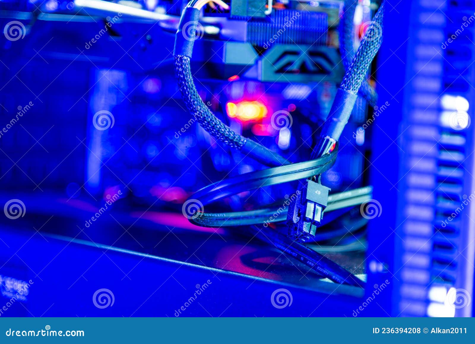 Close Up of Pc Cables in a Desktop Computer Stock Photo - Image of ...