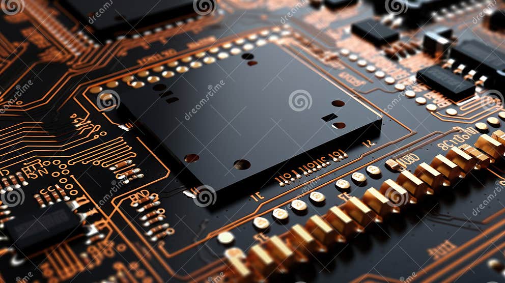 Close-up of a PCB board stock illustration. Illustration of electrical ...
