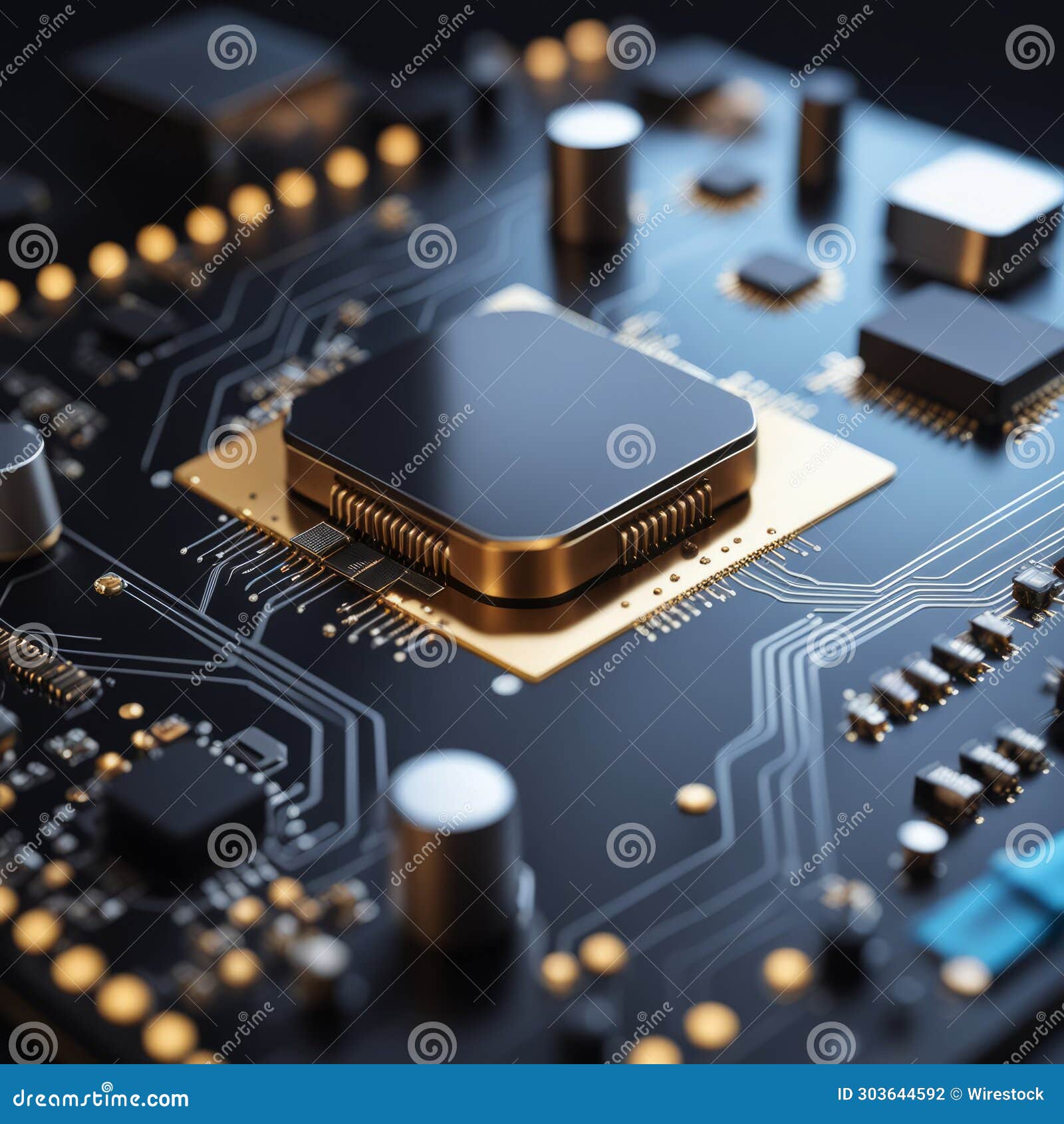 Close Up of a PCB Circuit Board with Various Electronic Components ...