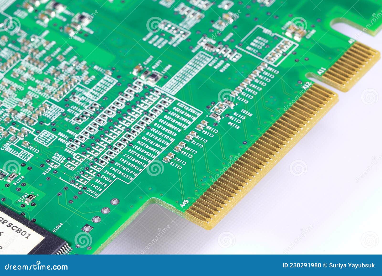 Close Up PCI-express 8x Card Connector for Interface with Computer ...