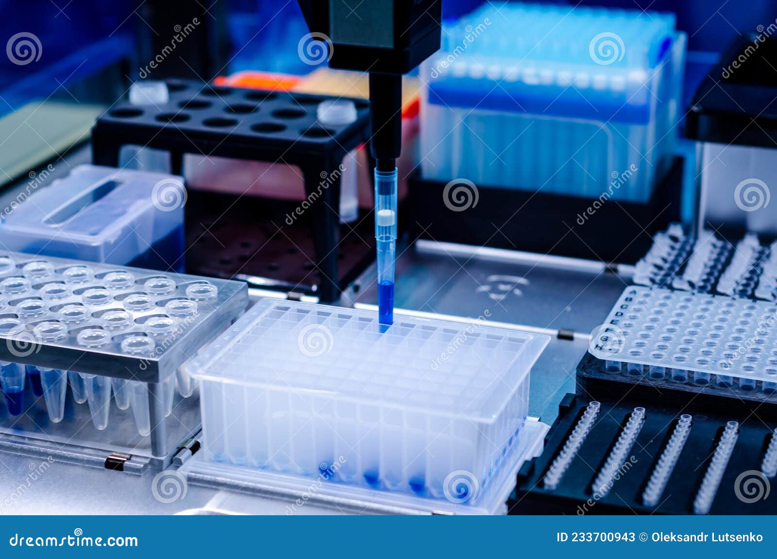 Close-up of PCR Test Automation Laboratory Stock Image - Image of ...