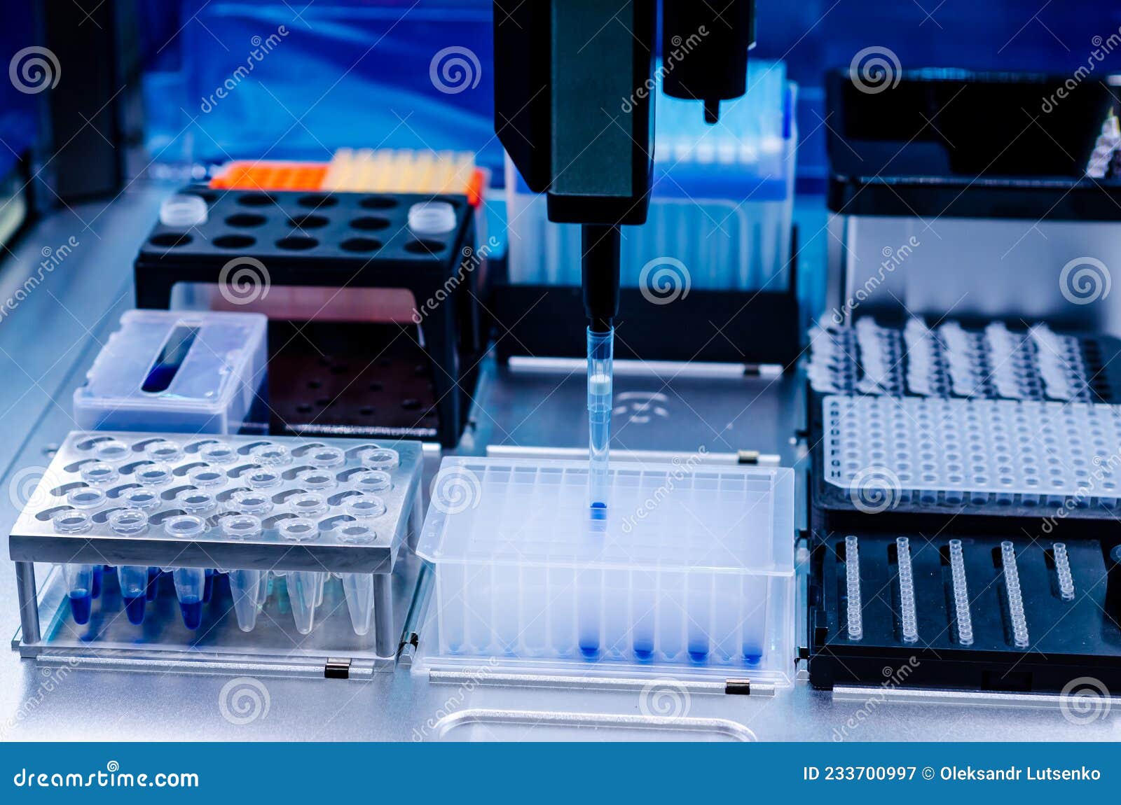 Close-up of PCR Test Automation Laboratory Stock Image - Image of ...