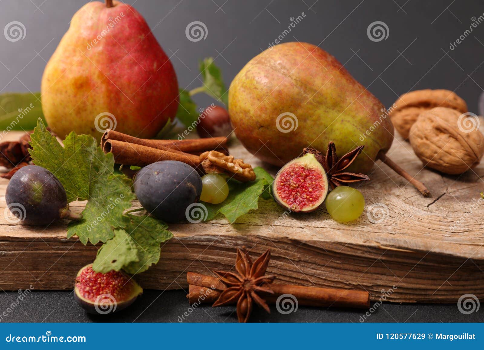 Pear and fig stock image. Image of seasonal, almond - 120577629