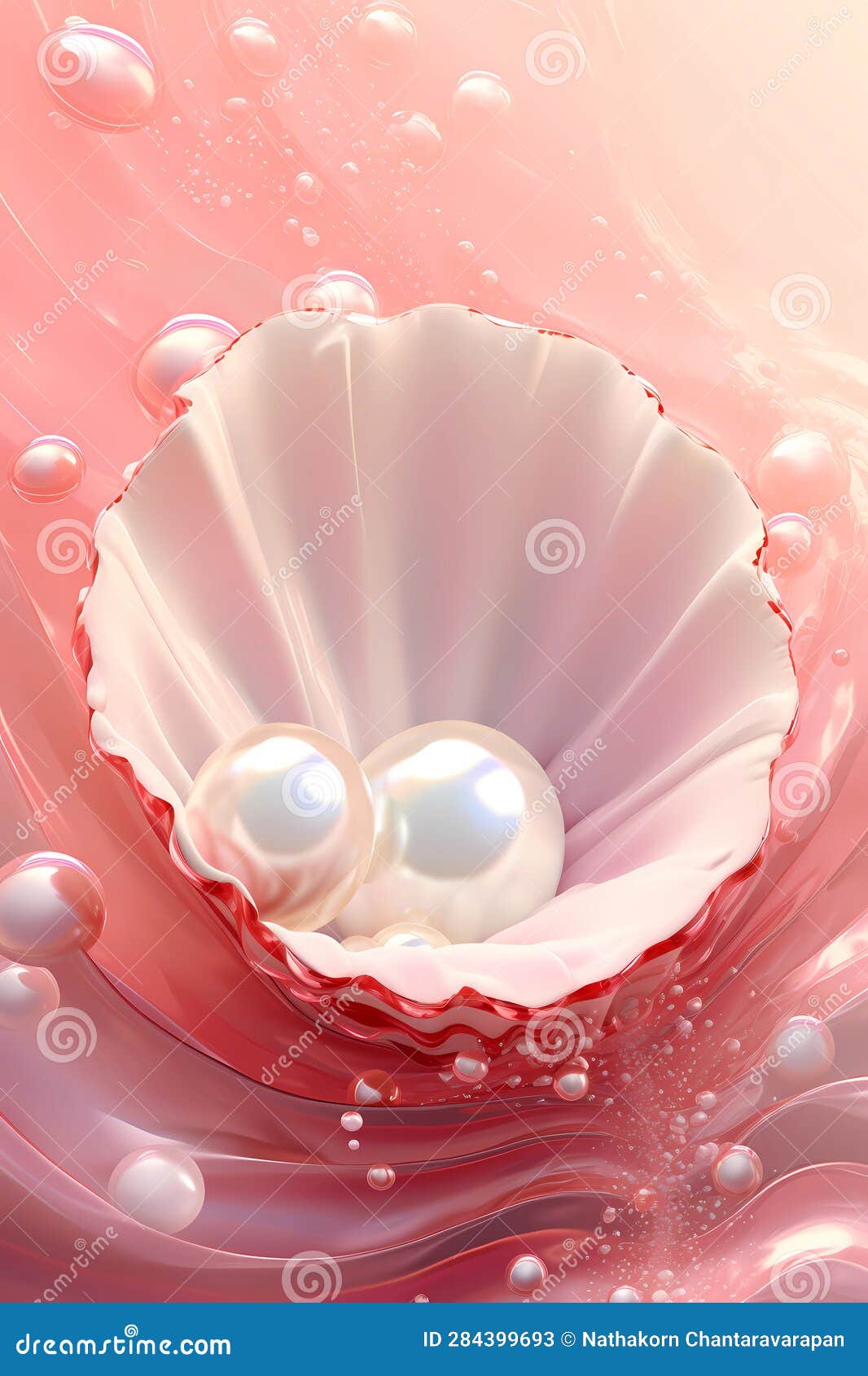 Close Up of a Pearl Inside a Shell Stock Illustration - Illustration of ...