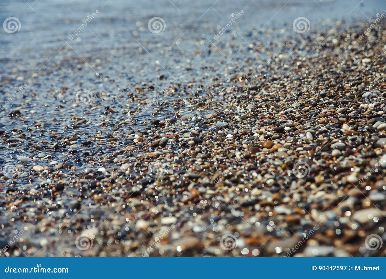 Close Up of a Pebble Beach with the Sea. Stock Image - Image of natural ...