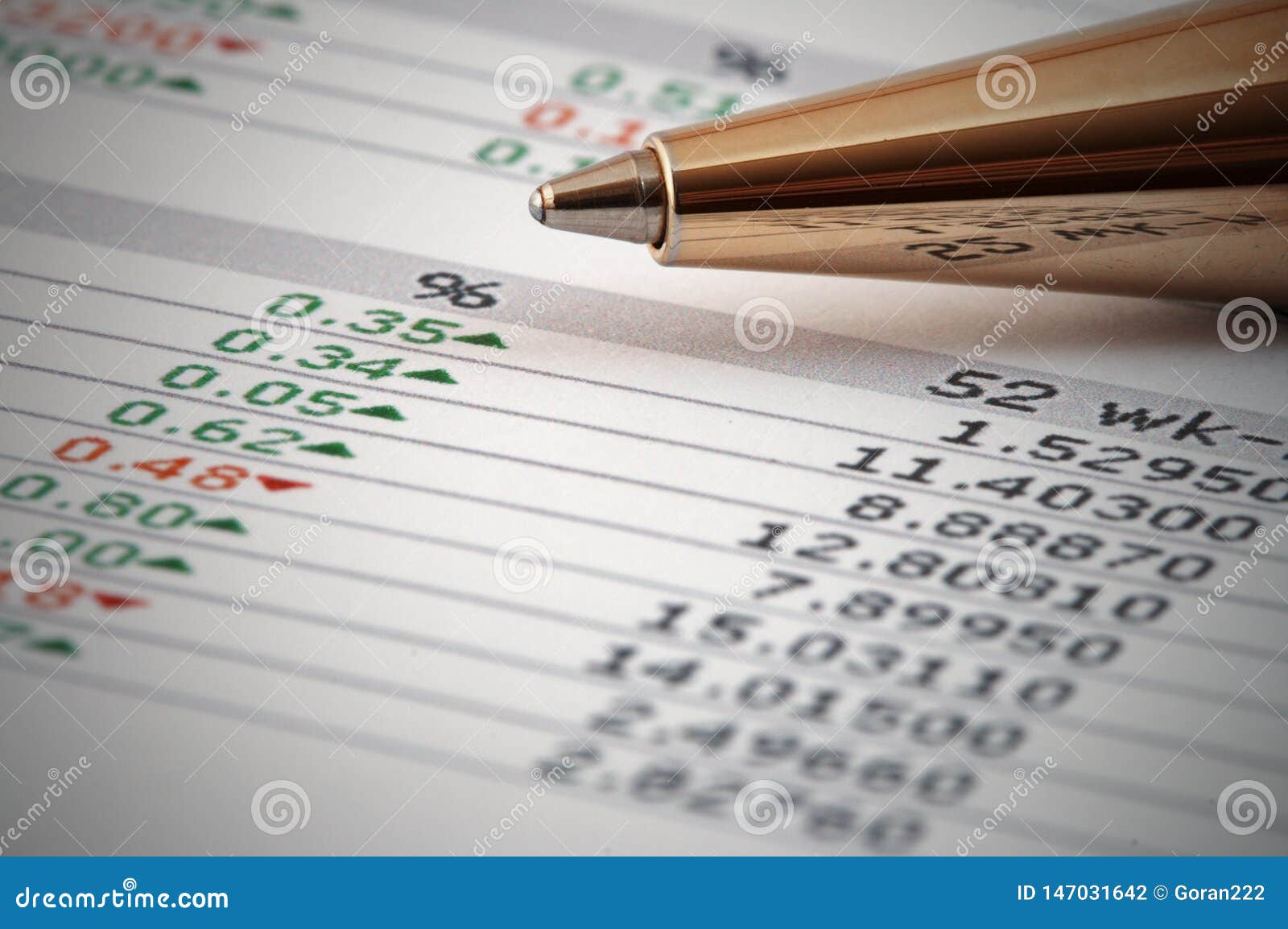 Close Up of Pen and Numbers Stock Photo - Image of economic, economy ...