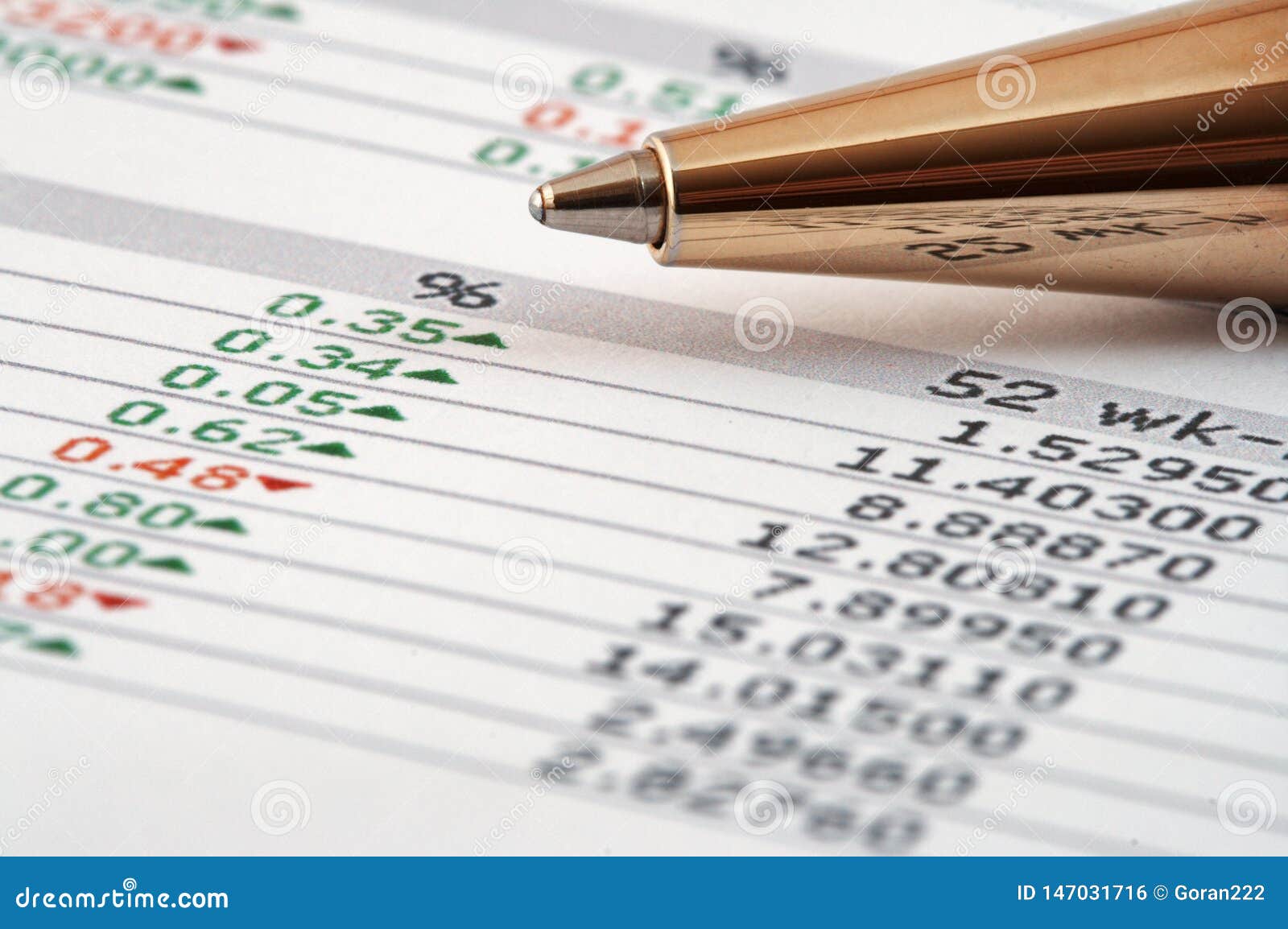 Close Up of Pen and Numbers on Paper Stock Photo - Image of growth ...