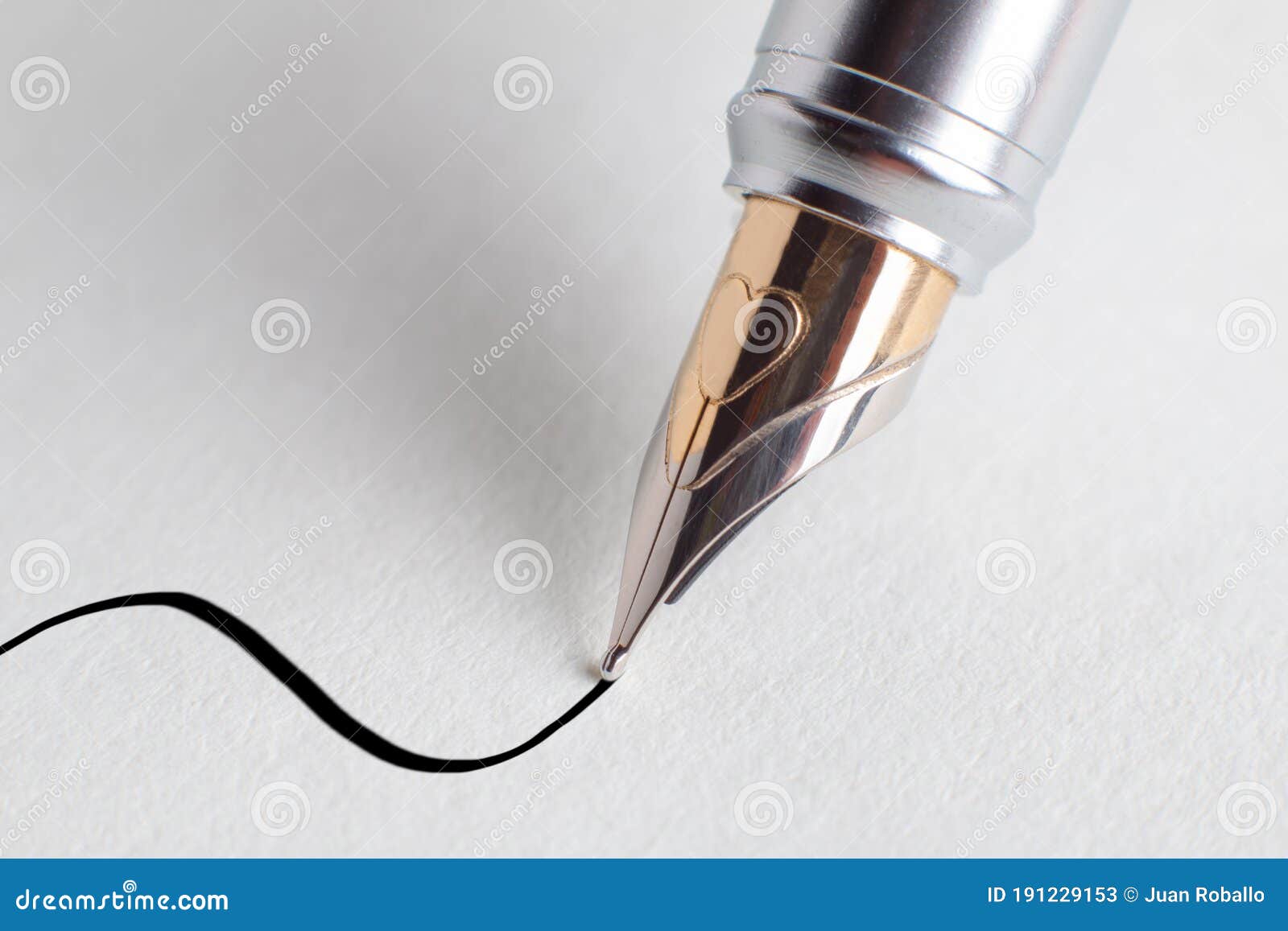 Close Up of a Pen Writing on White Paper Stock Image - Image of ...