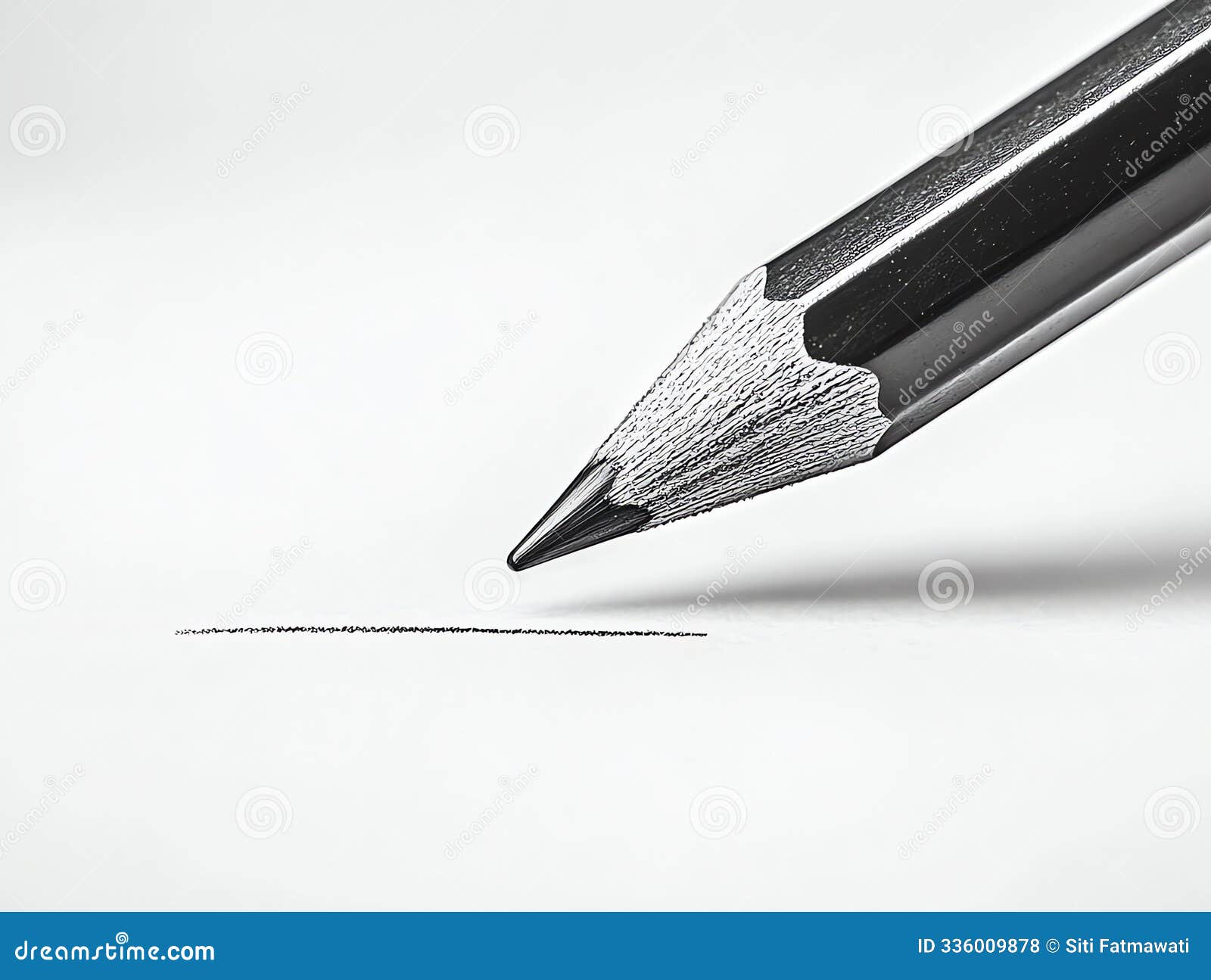 A Close-up of a Pencil Drawing a Line on White Paper Stock Photo ...