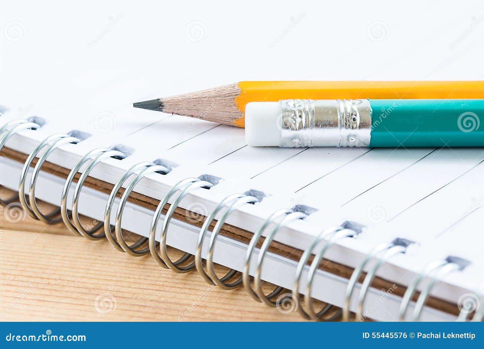 Close-up Pencil on Notebook Stock Photo - Image of cover, clean: 55445576