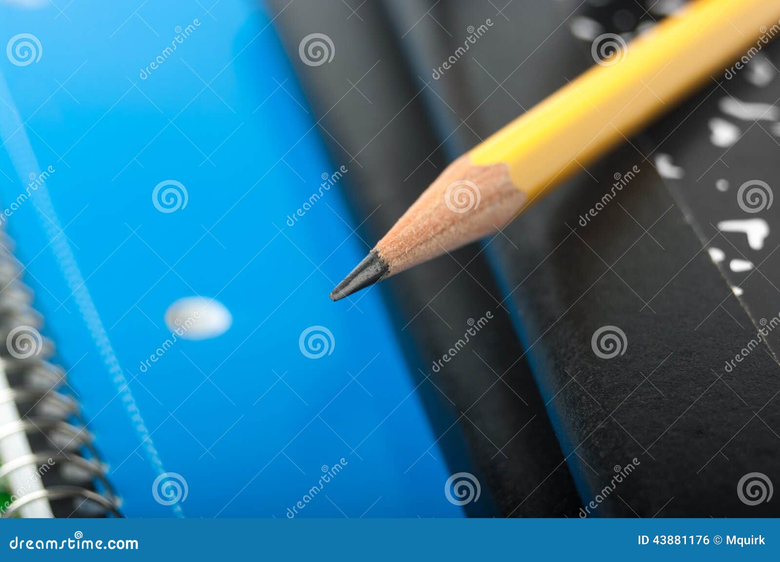 Close-up of a Pencil on Notebooks Stock Photo - Image of information ...