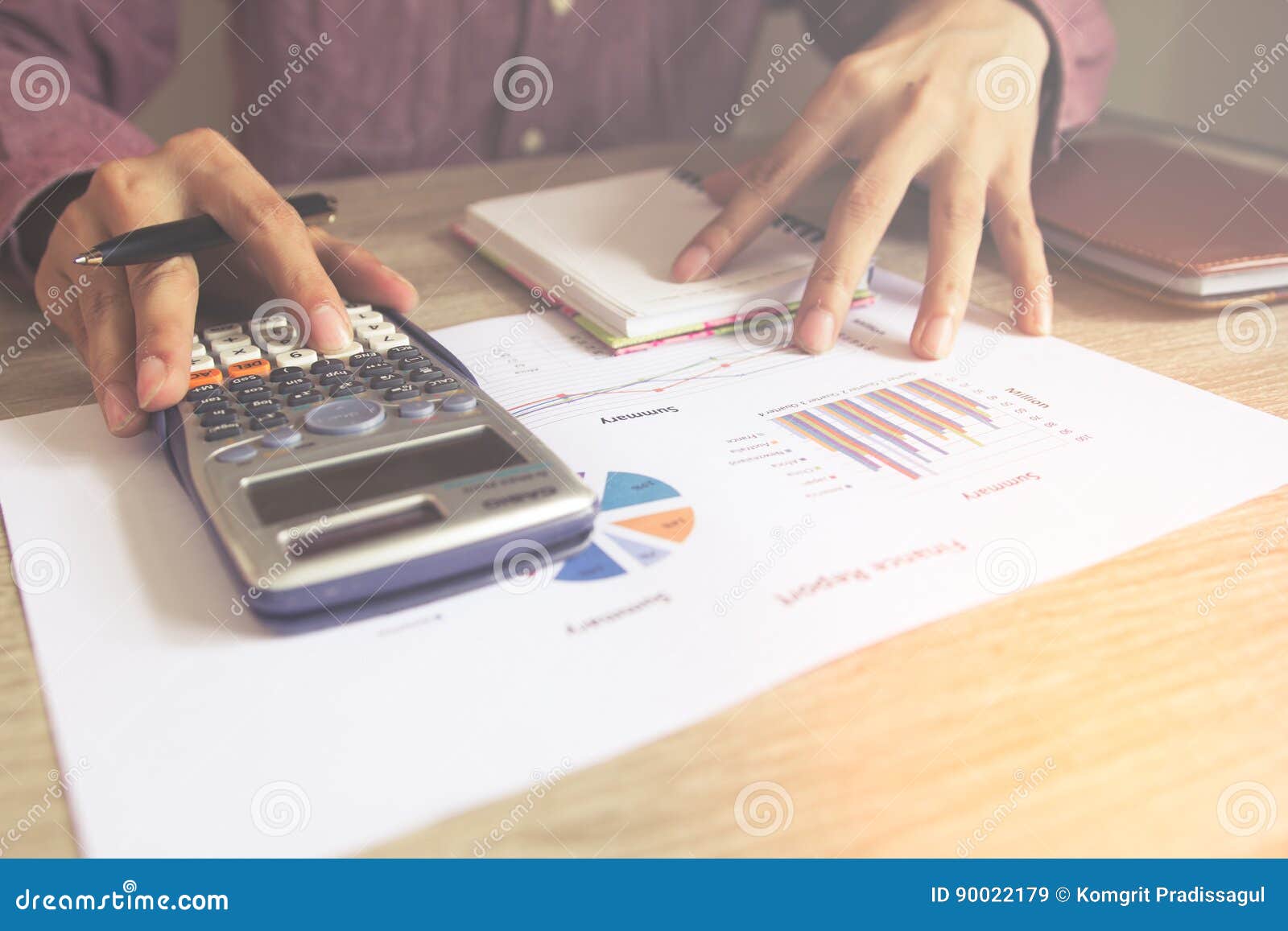Close Up People with Calculator Counting Making Stock Image - Image of ...
