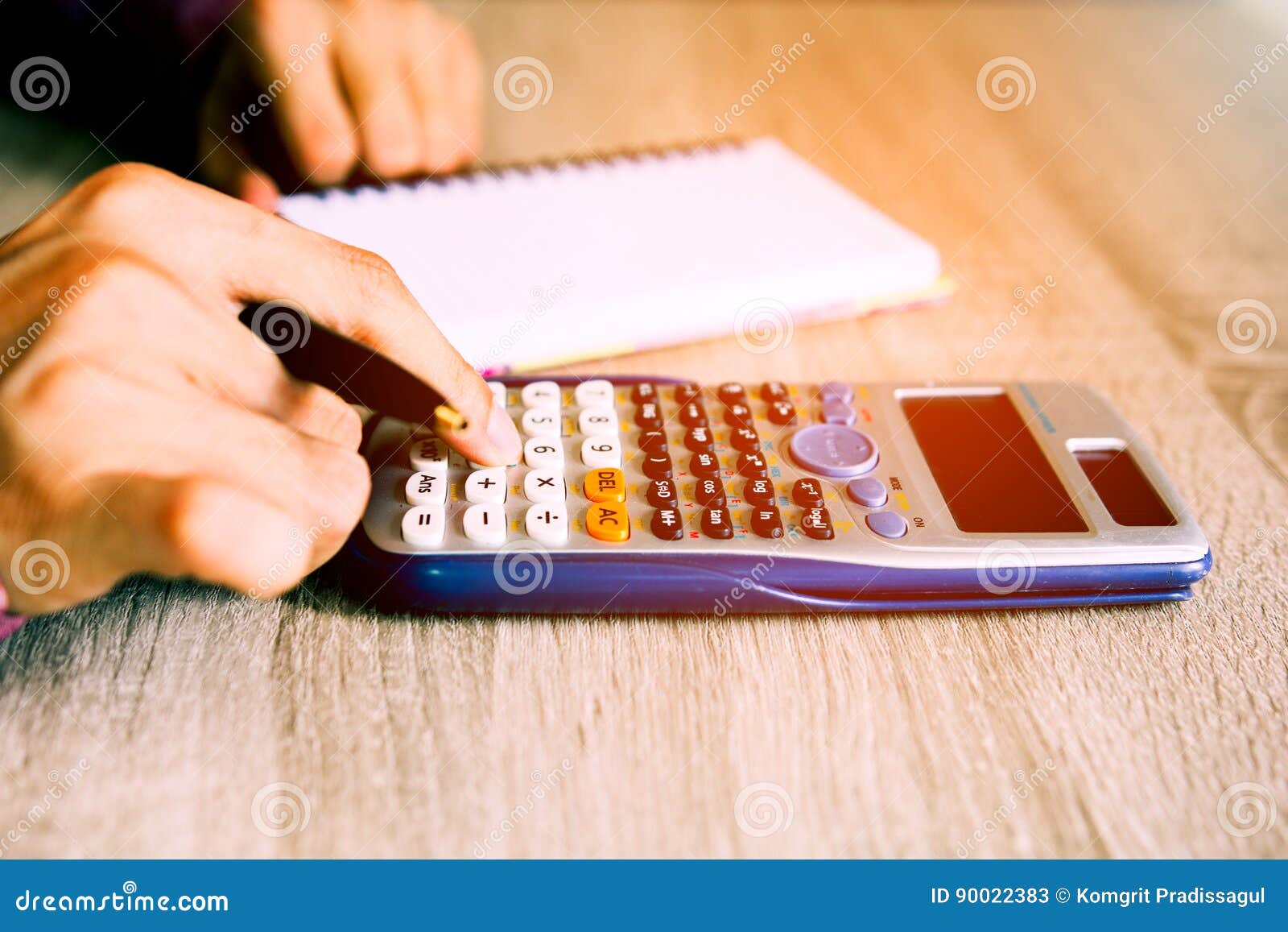 Close Up People with Calculator Counting Making Notes Stock Image ...