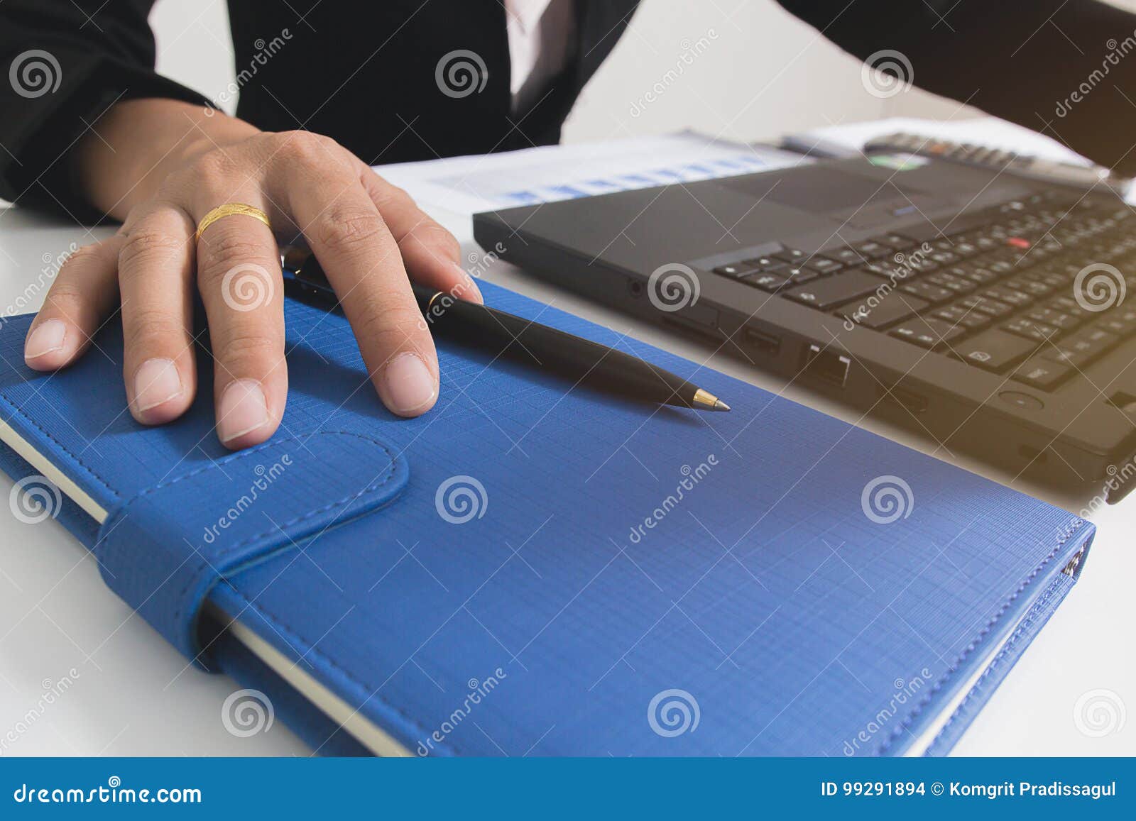 Close Up People Hands Placed on the Notebook Stock Photo - Image of ...