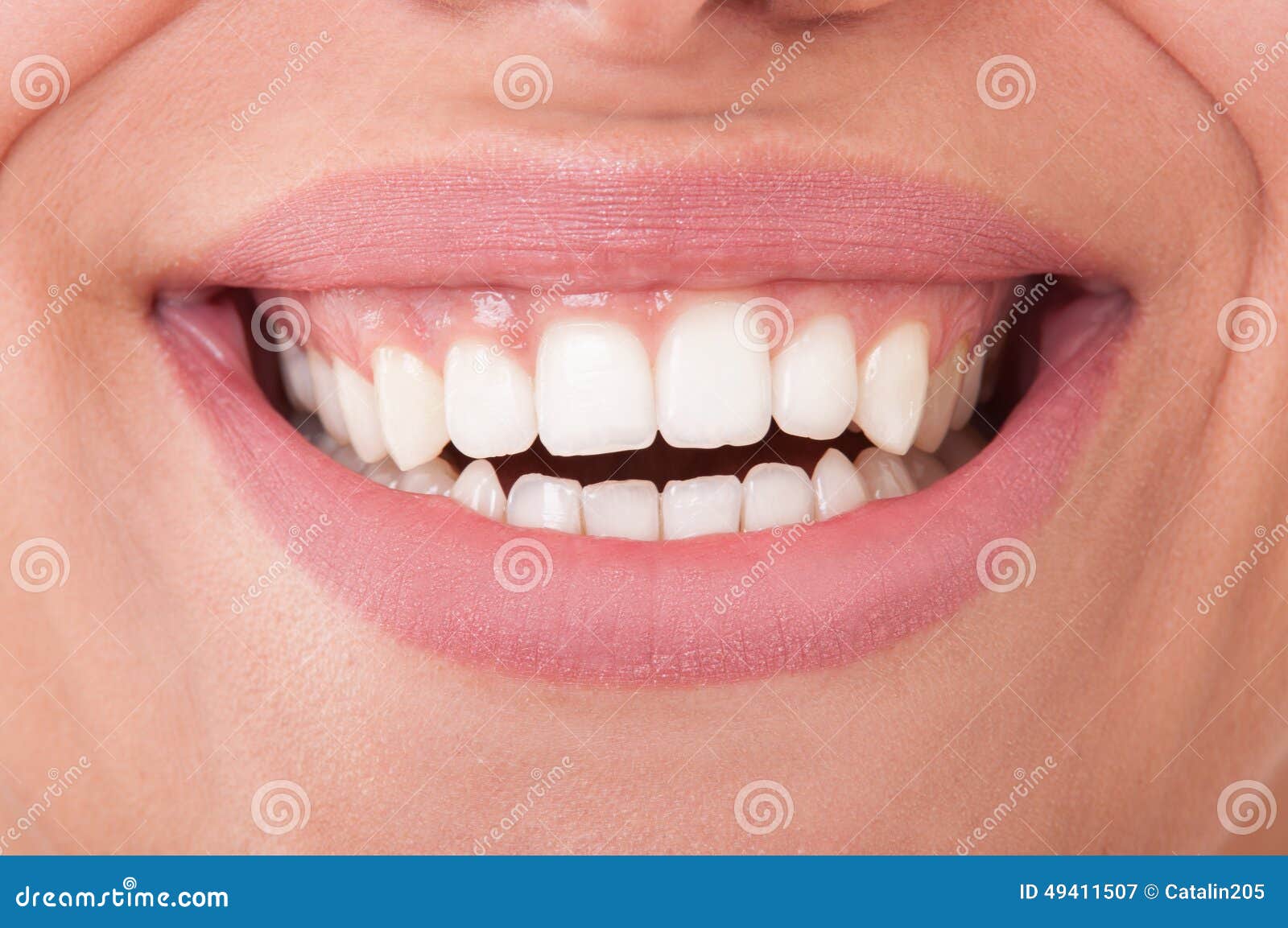 Close-up of Perfect Female Teeth Smiling Stock Image - Image of beauty ...